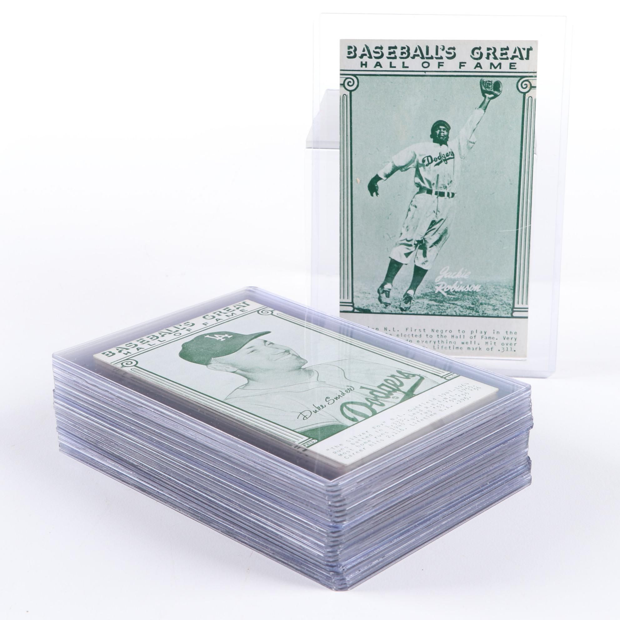 1977 "Baseball's Great" Hall of Fame Exhibit Cards with Jackie Robinson ...