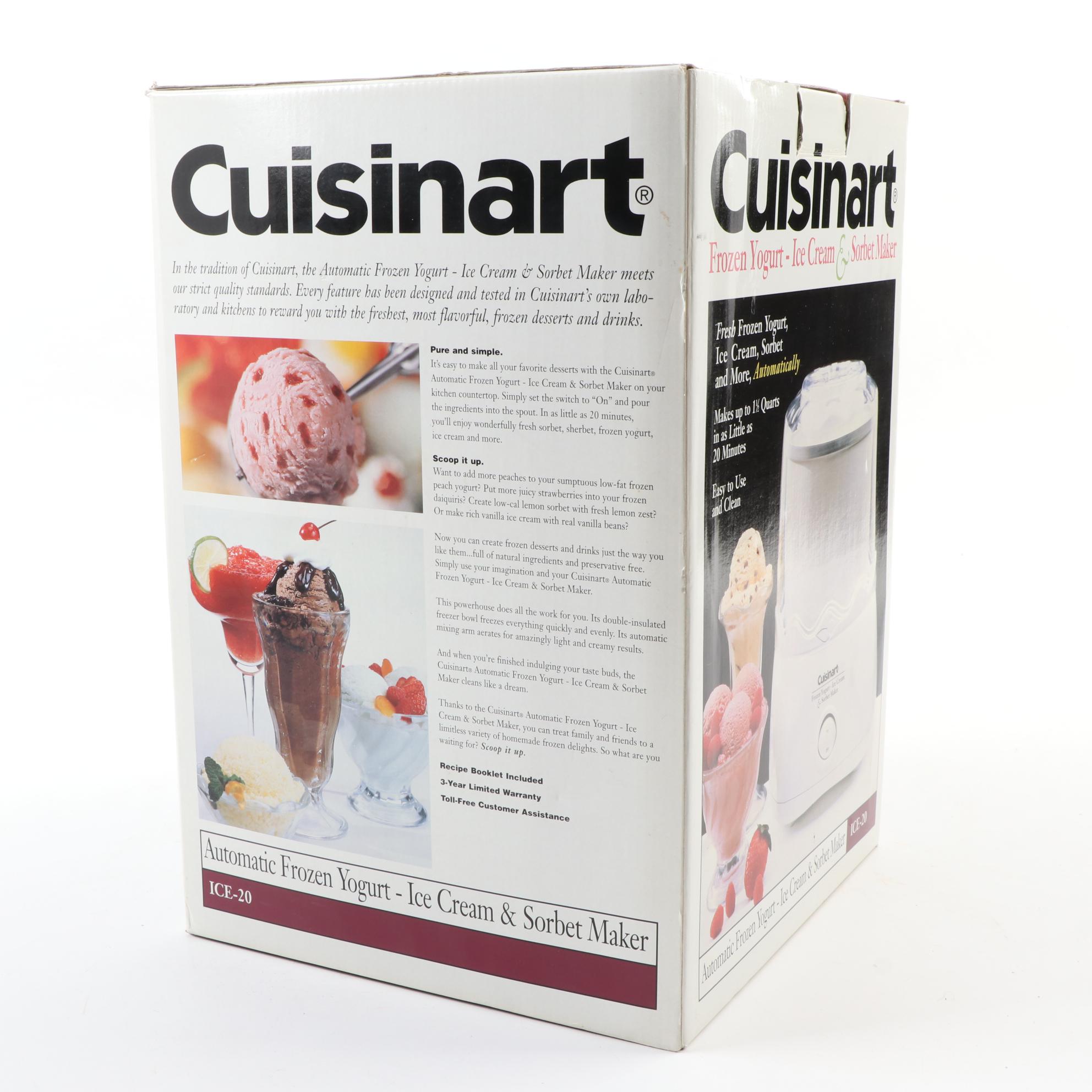 Cuisinart ICE-20 Frozen Yogurt, Ice Cream, and Sorbet Maker with ...