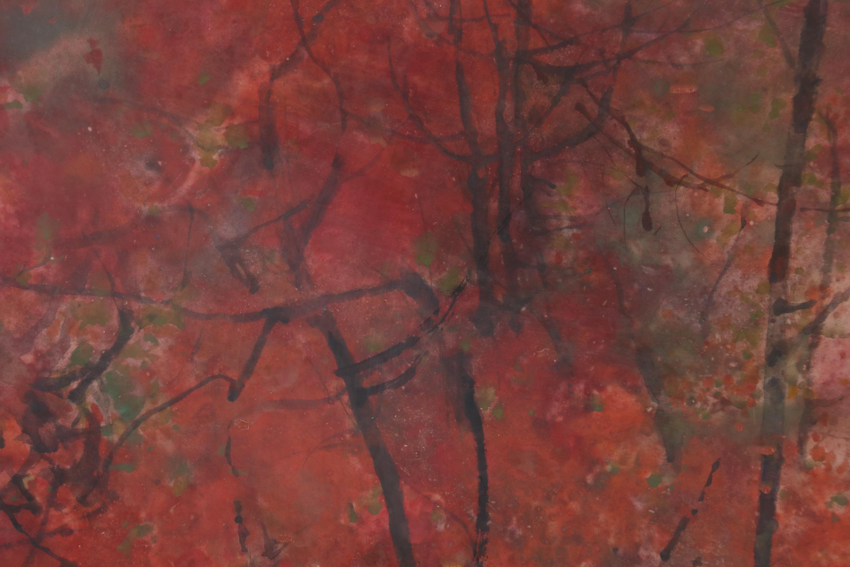 Chen Chi Watercolor Painting of Trees in Bloom, 1975 | EBTH