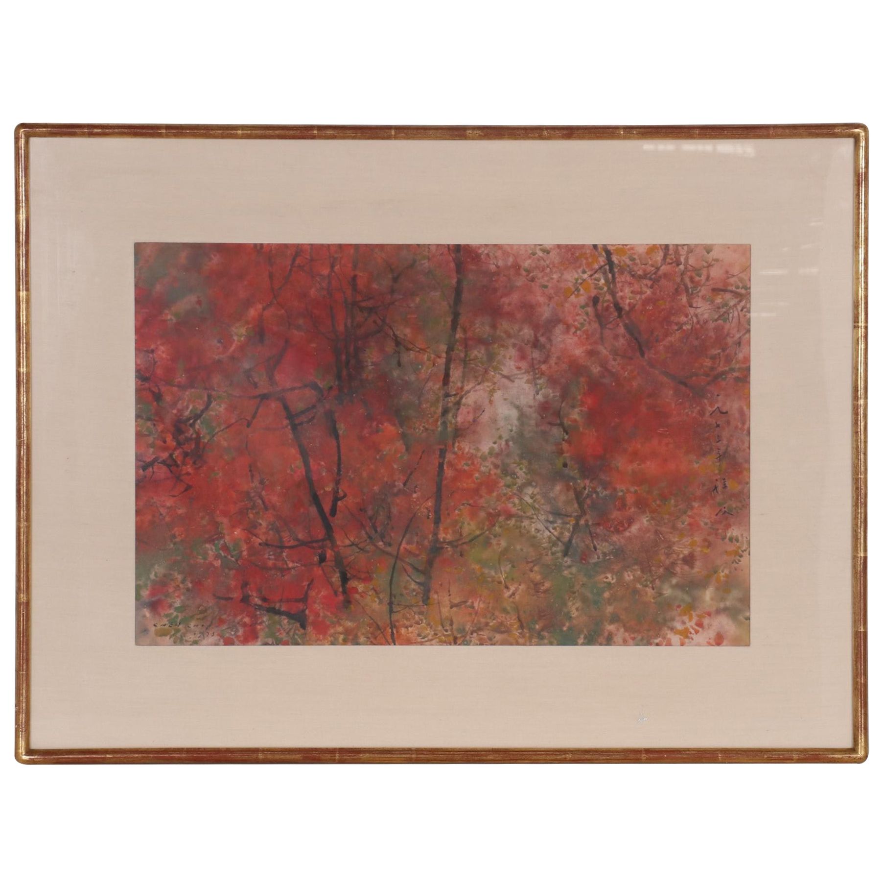 Chen Chi Watercolor Painting of Trees in Bloom, 1975 | EBTH