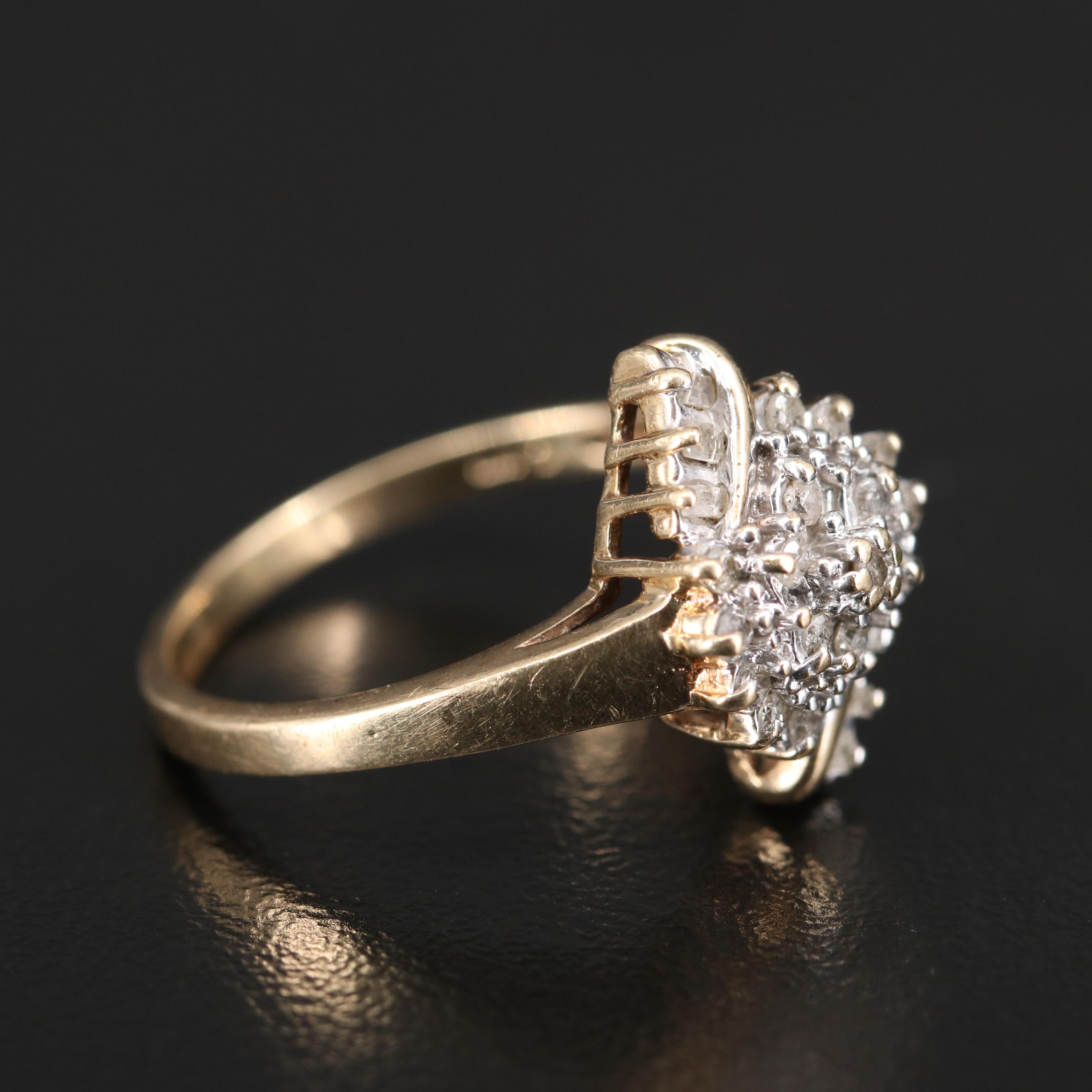 10K Diamond Cluster Ring | EBTH