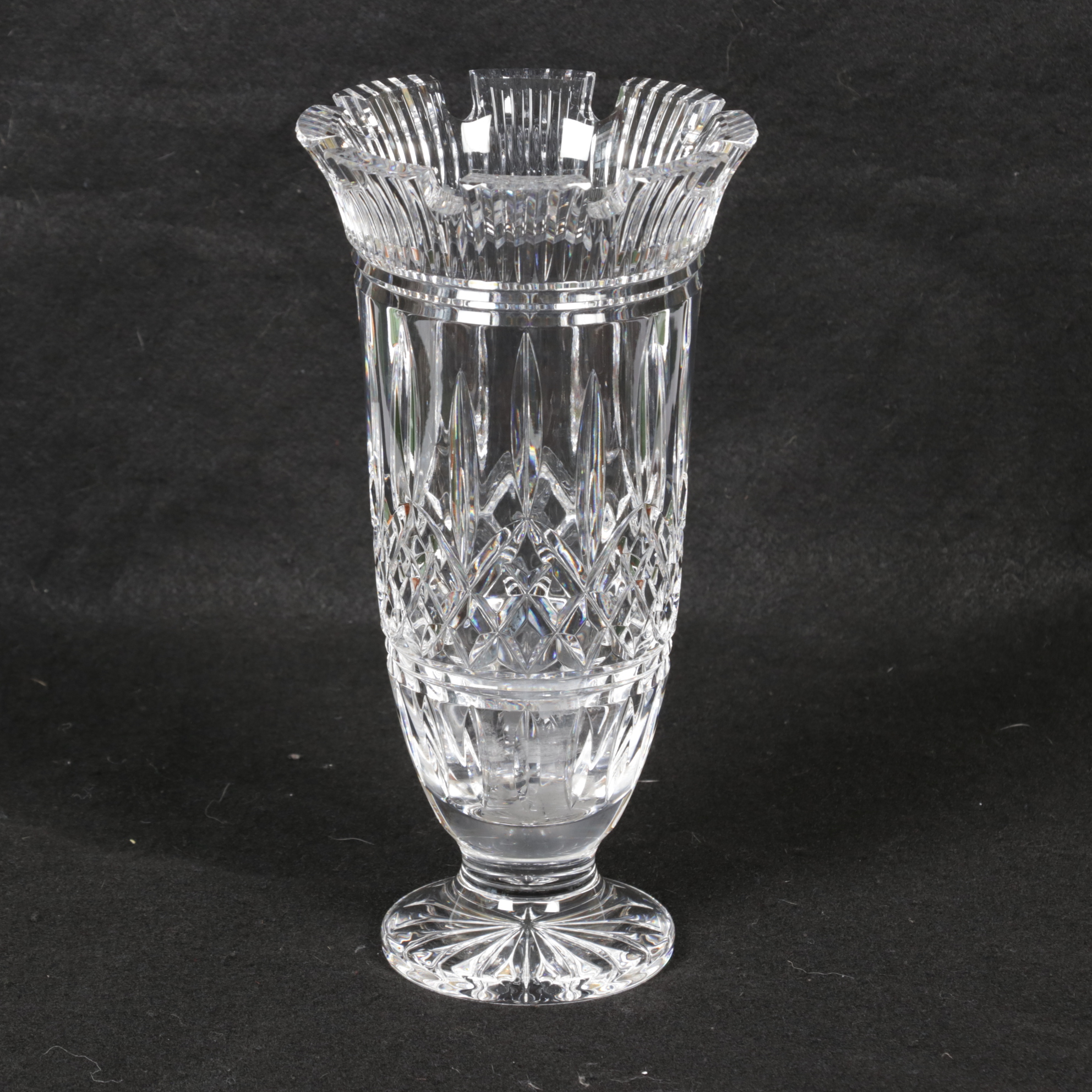 Waterford Crystal "Lismore Castle" Footed Vase | EBTH