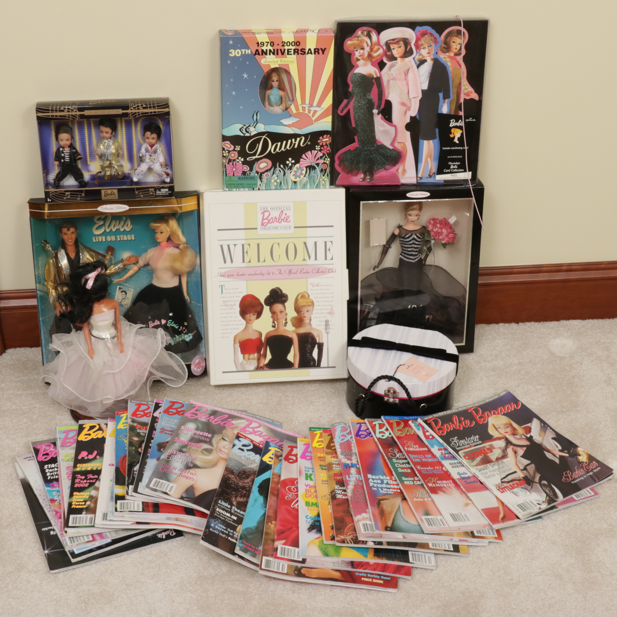 Mattel Barbie Dolls, Magazines, and Collector's Items Including Elvis ...