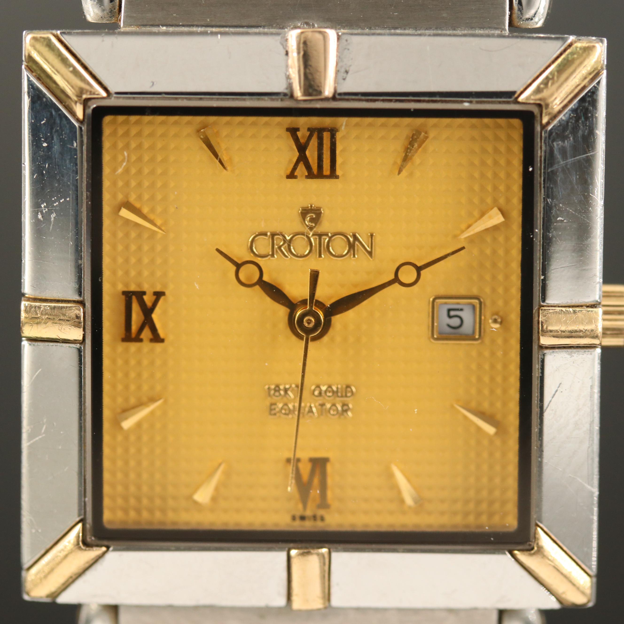 Croton "Equator" 18K Gold and Stainless Steel Quartz Wristwatch | EBTH