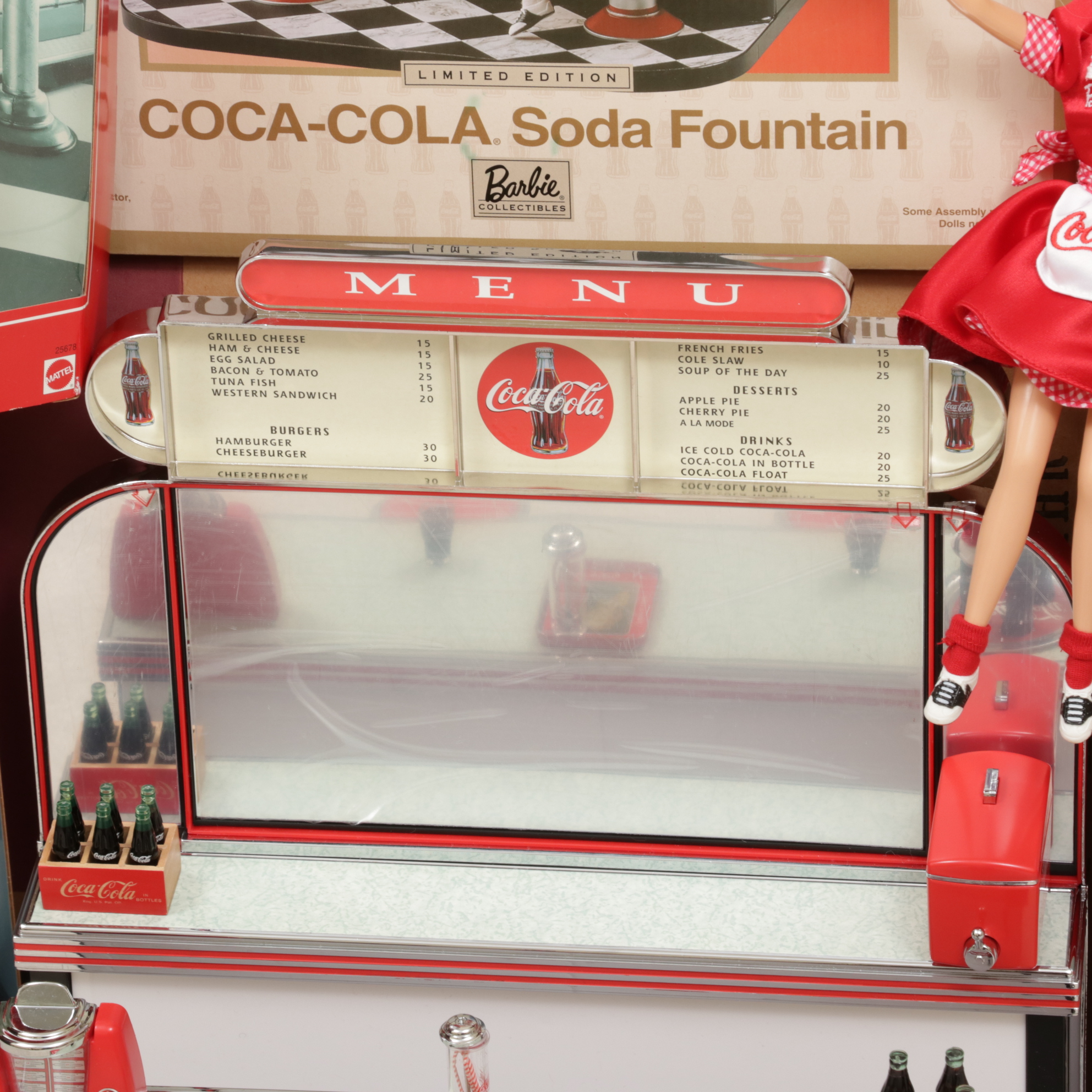 Mattel Coca-Cola Themed Barbies with Classic Diner Soda Fountain | EBTH