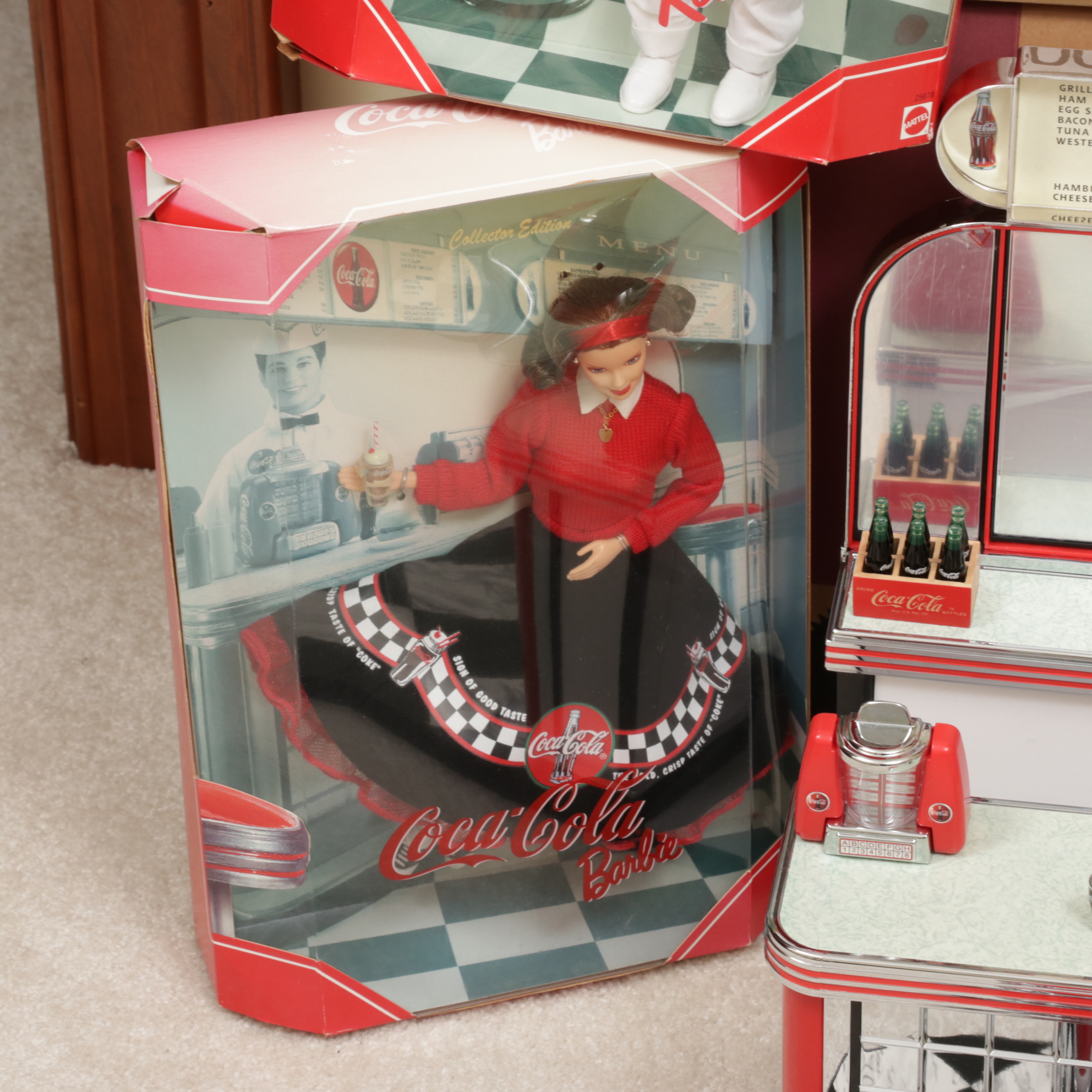 Mattel Coca-Cola Themed Barbies with Classic Diner Soda Fountain | EBTH