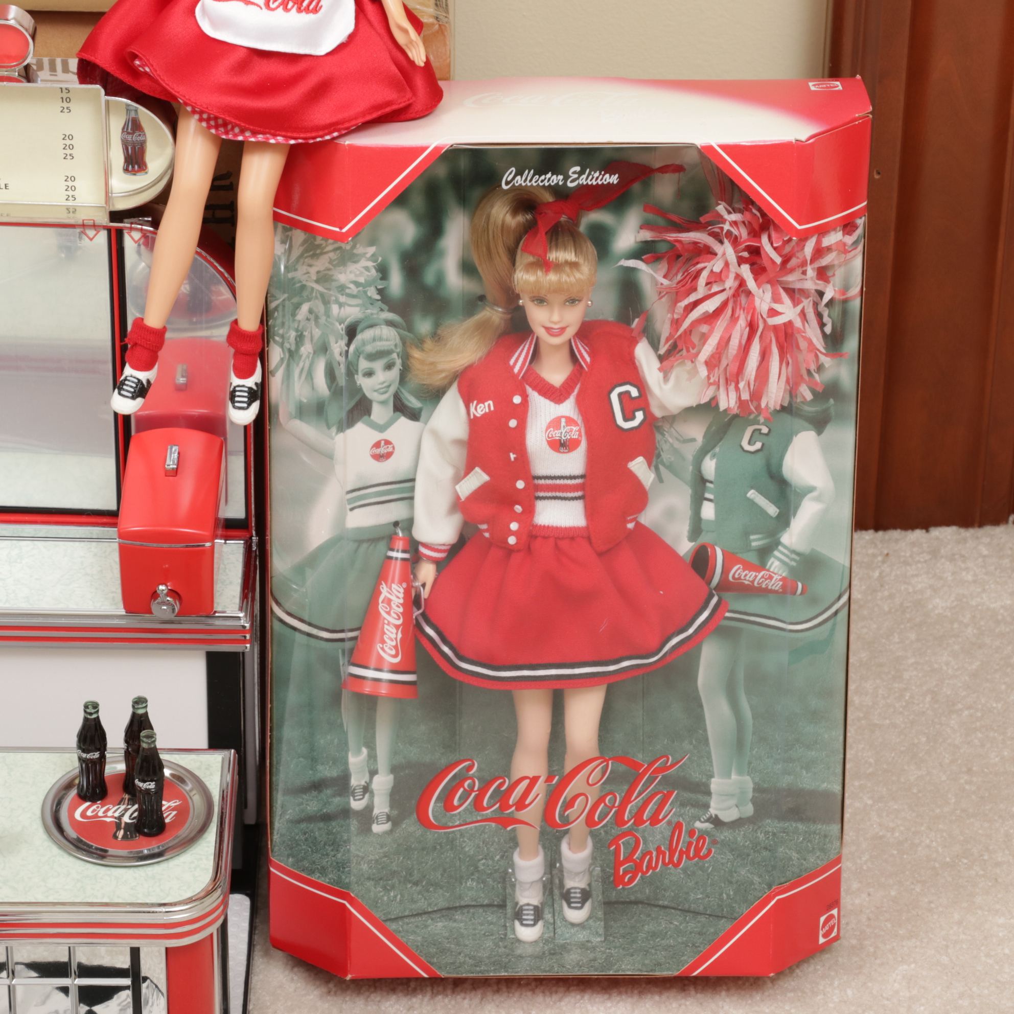 Mattel Coca-Cola Themed Barbies with Classic Diner Soda Fountain | EBTH