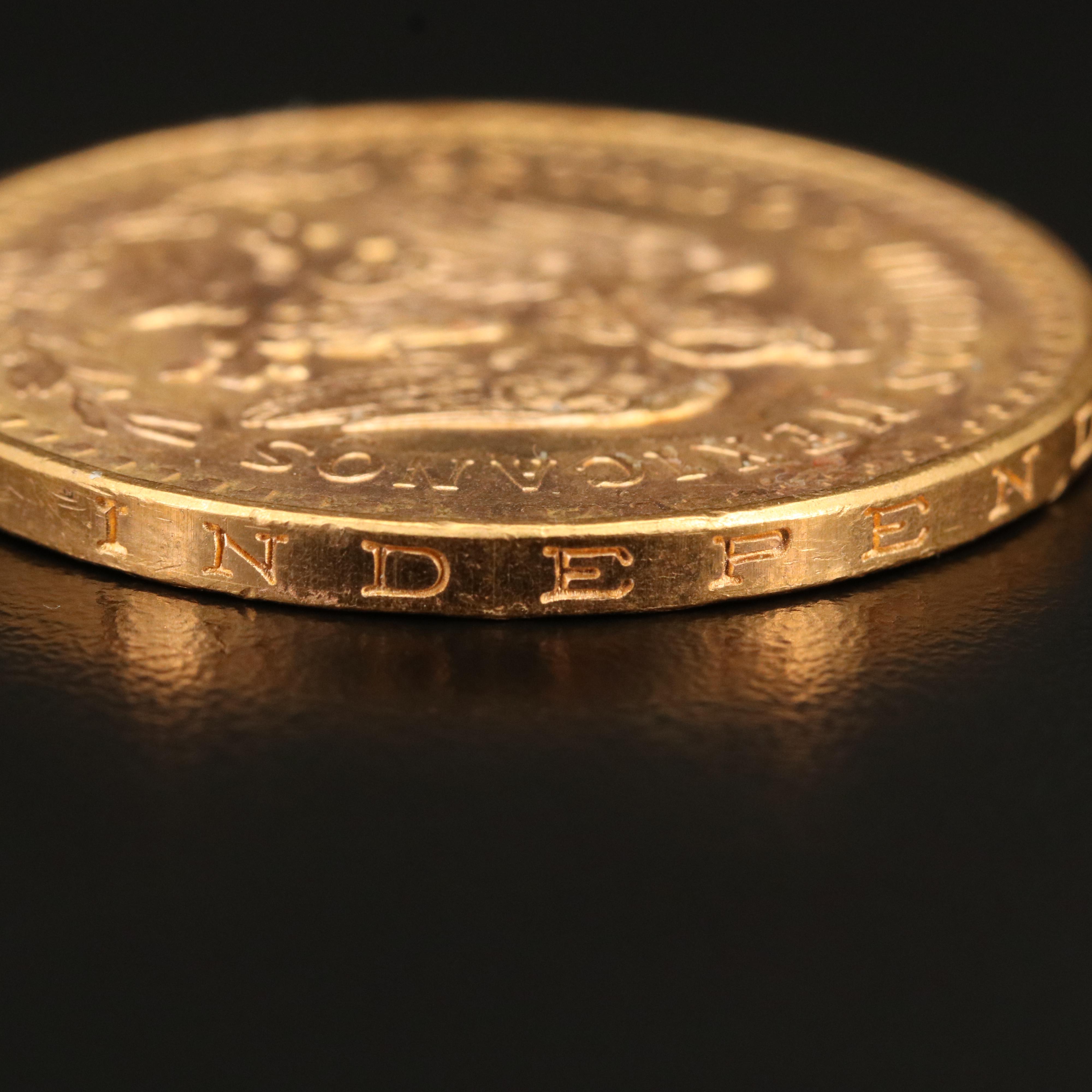 1947 Gold Mexican Centenario 50 Peso Coin | EBTH