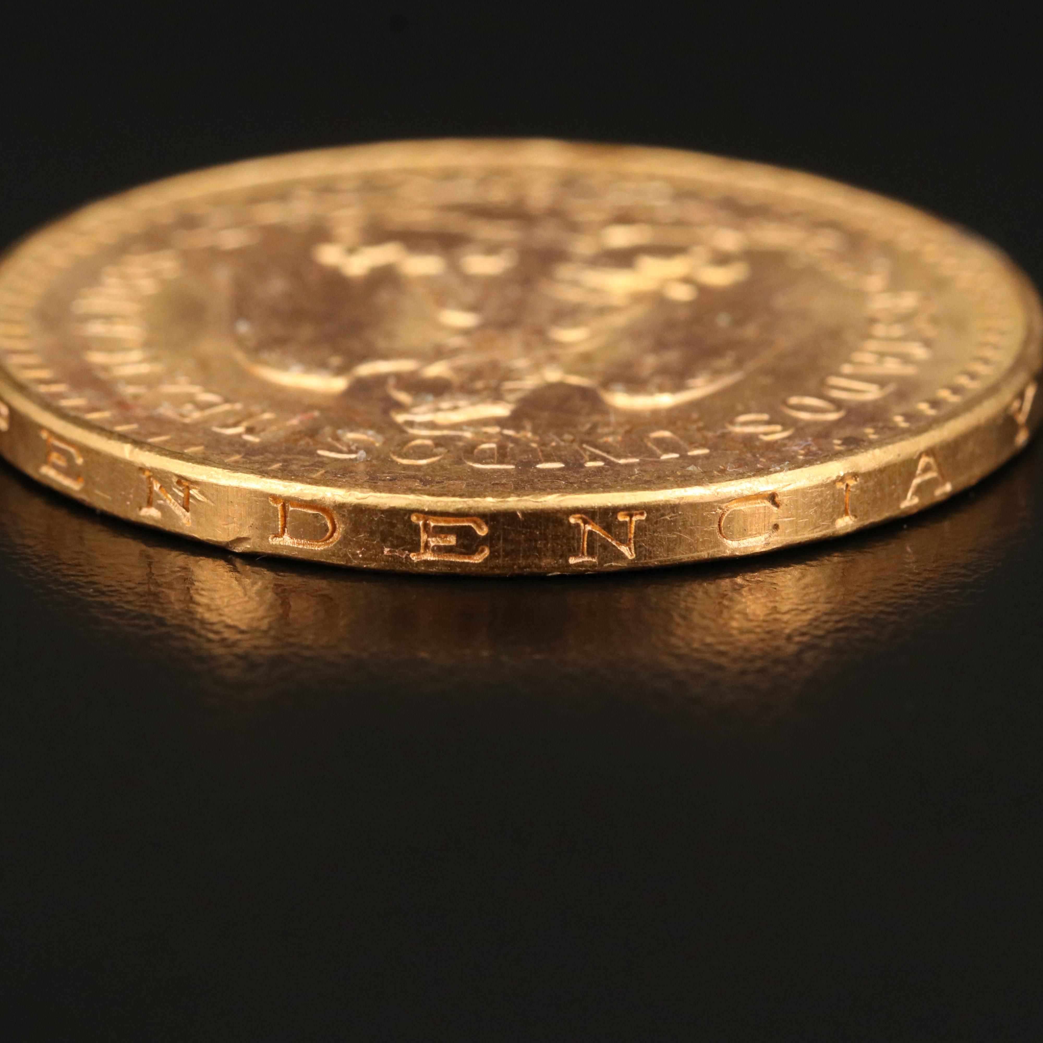 1947 Gold Mexican Centenario 50 Peso Coin | EBTH