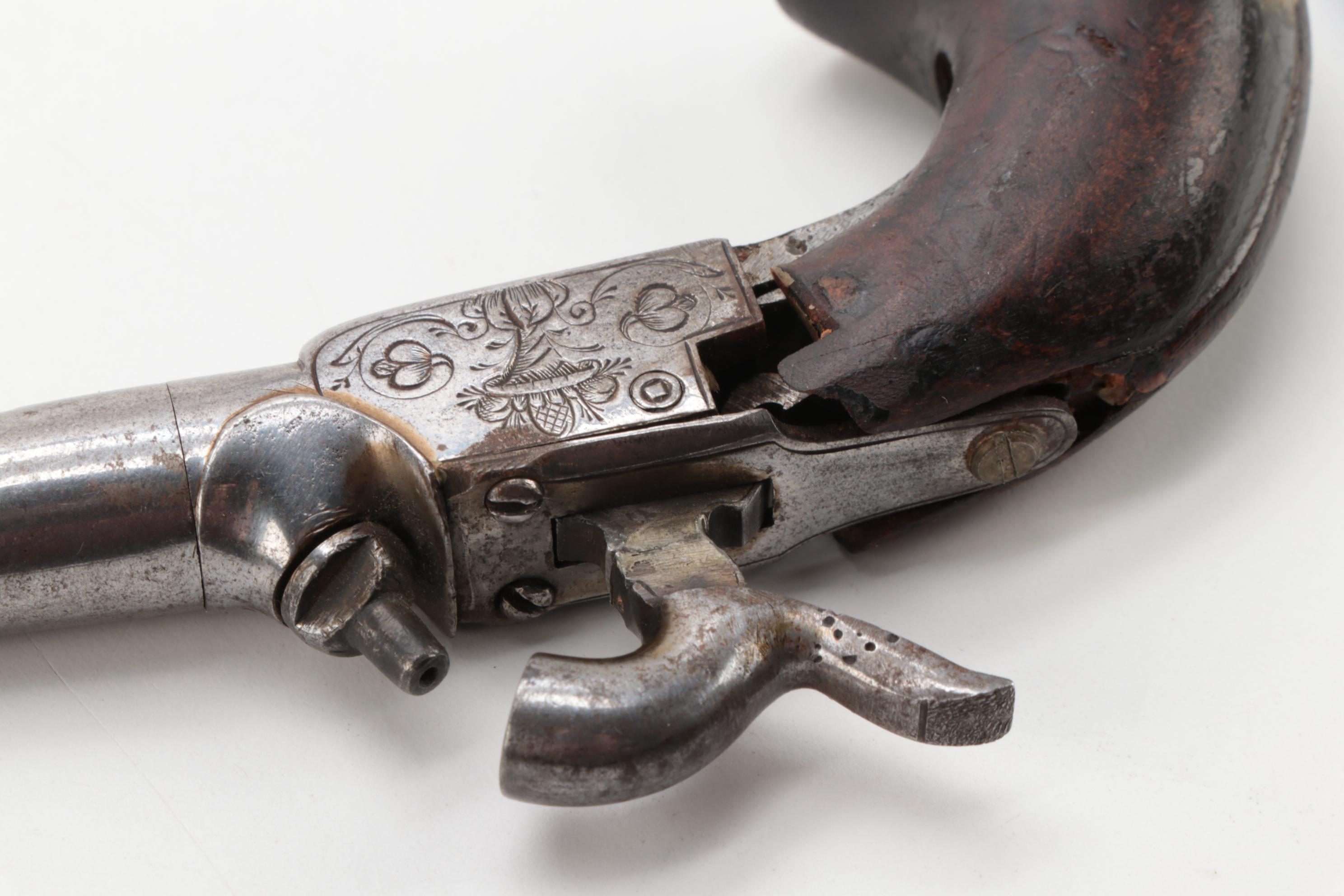 Antique Single Shot Percussion Cap Pistol | EBTH