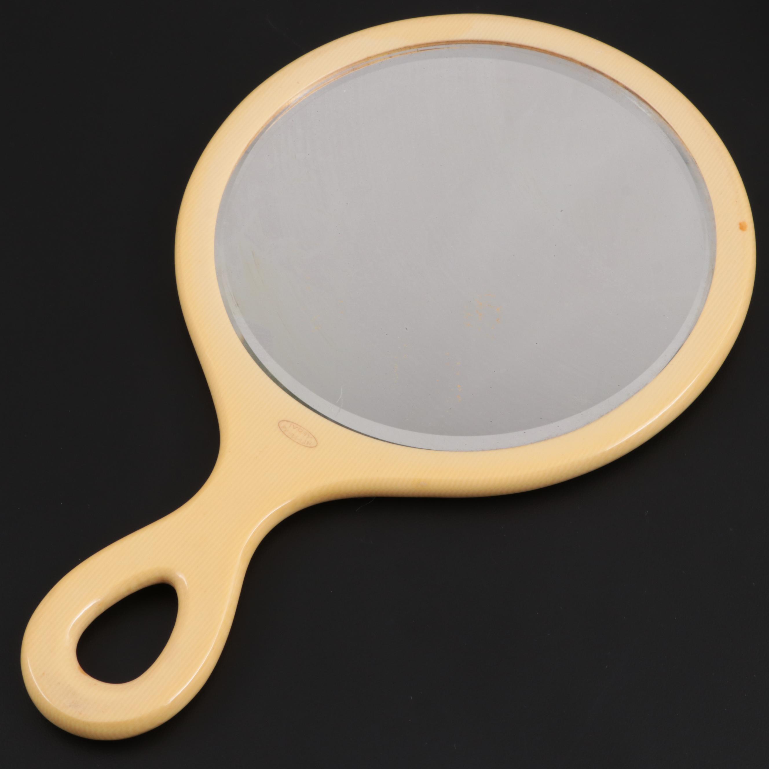 Py-Ra-Lin Ivory Vanity Mirror with Glass and Ceramic Perfume Bottles ...