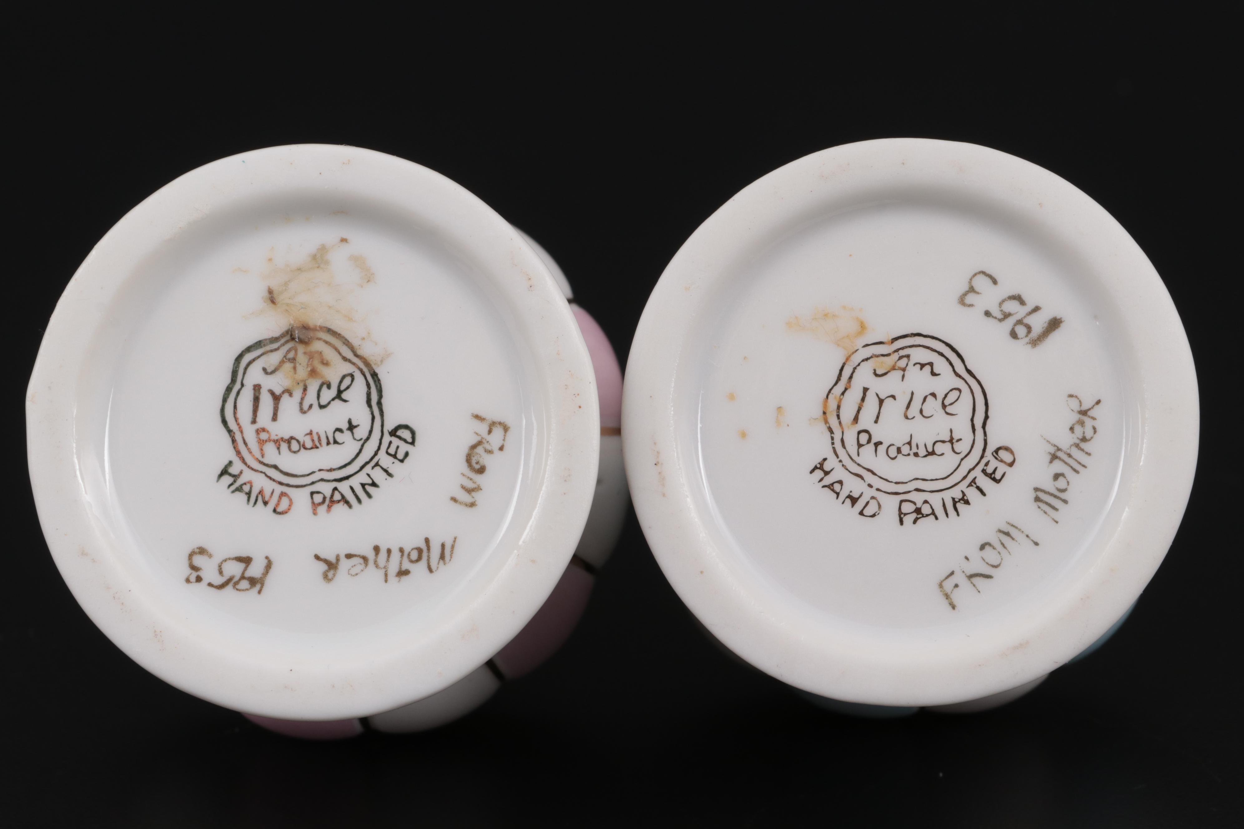 Py-Ra-Lin Ivory Vanity Mirror with Glass and Ceramic Perfume Bottles ...