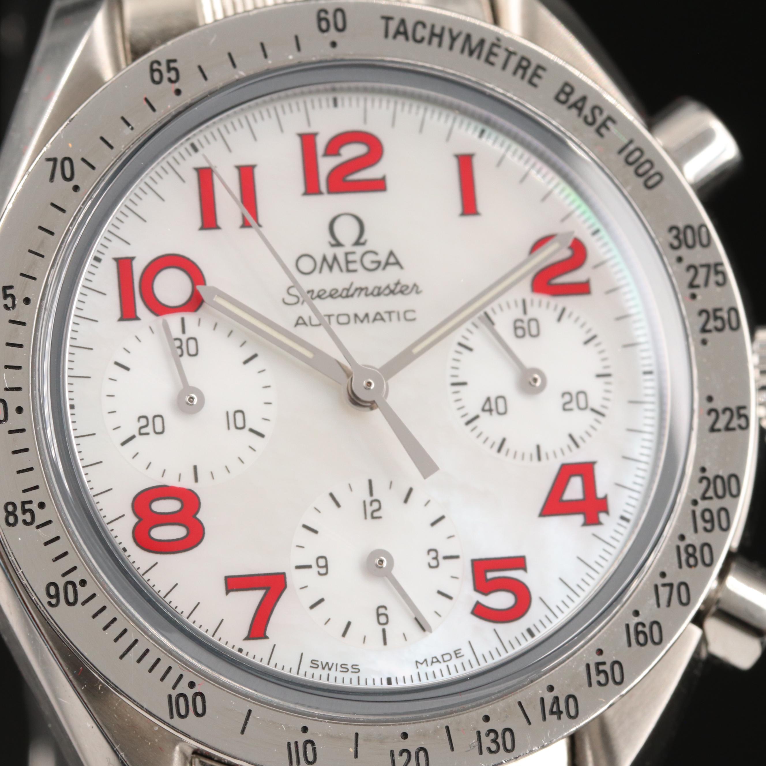 Omega "Speedmaster" Reduced Automatic Wristwatch with Mother of Pearl ...