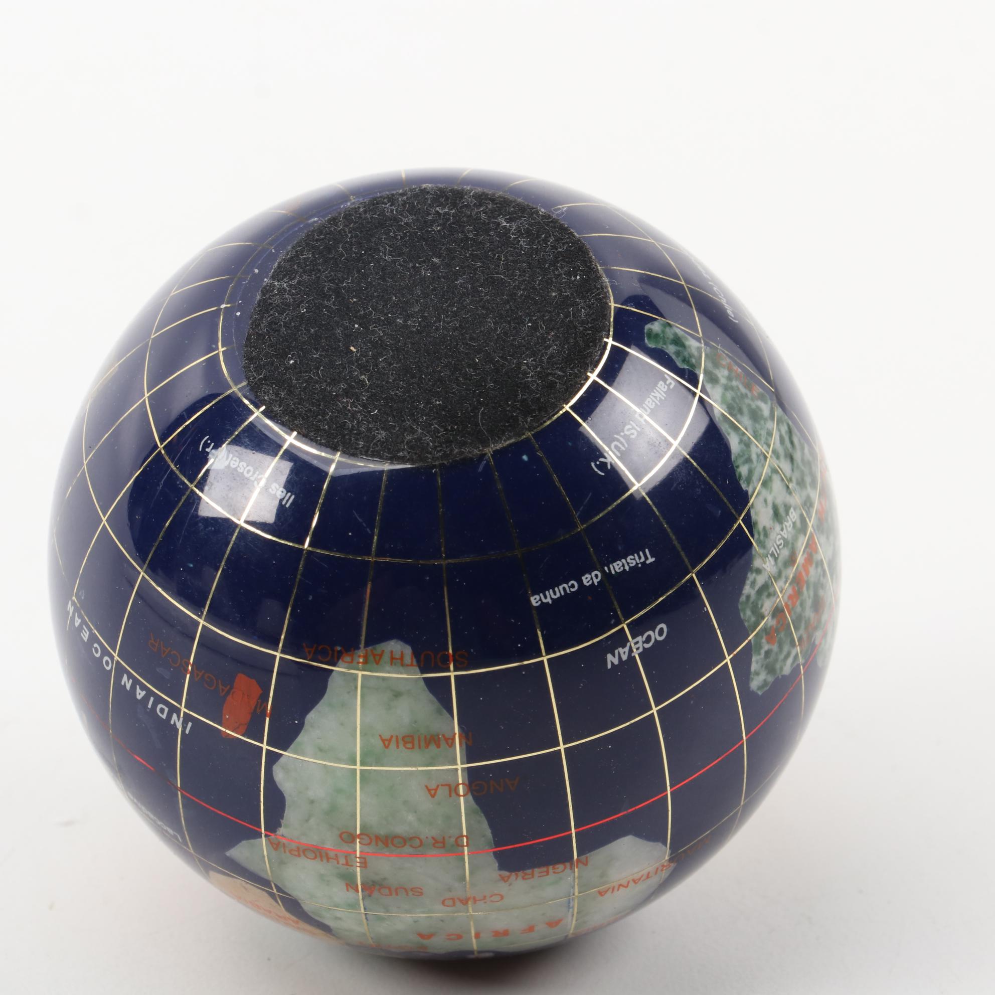 Gemstone Globe Paperweight Desktop Décor | EBTH