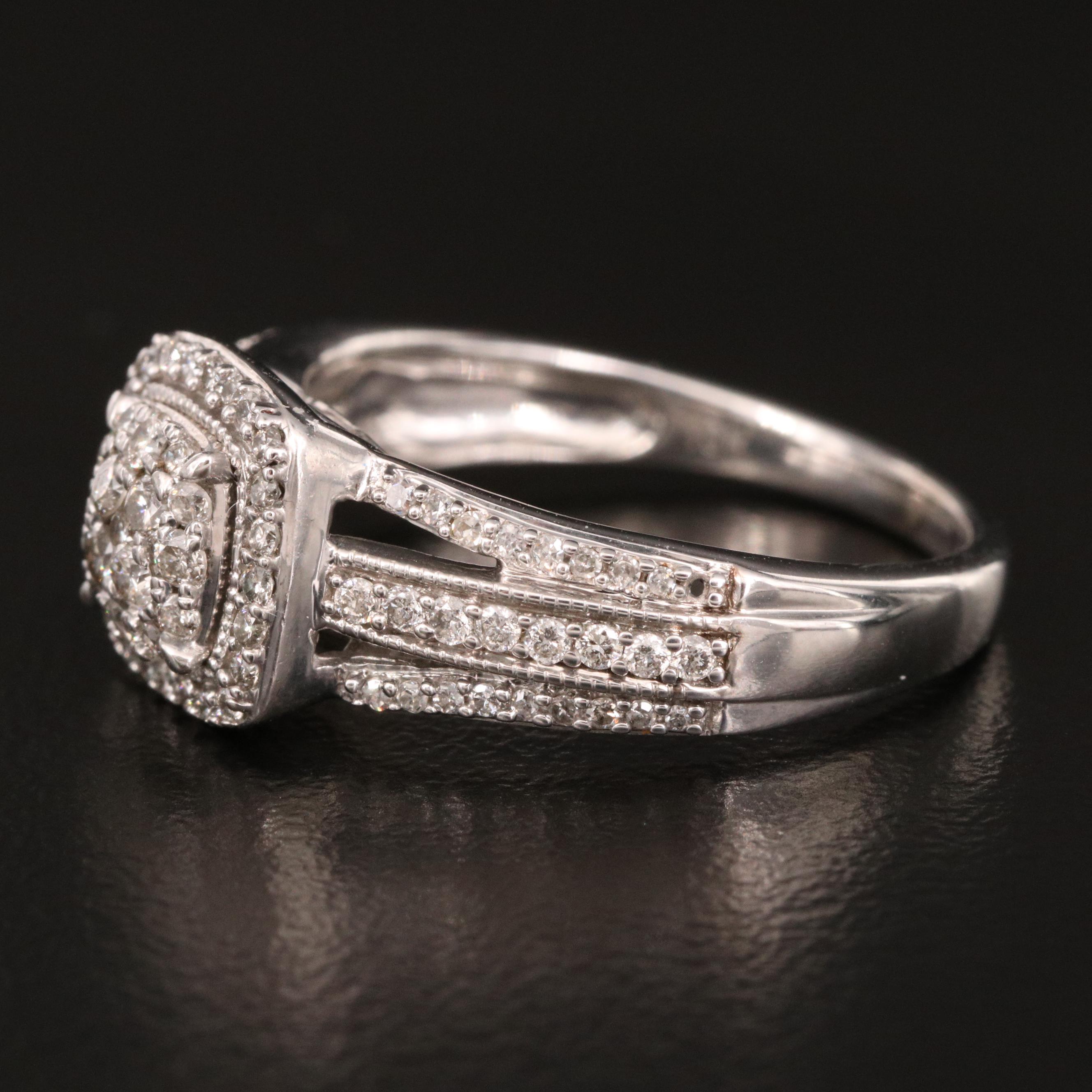 10K Diamond Cluster Ring | EBTH