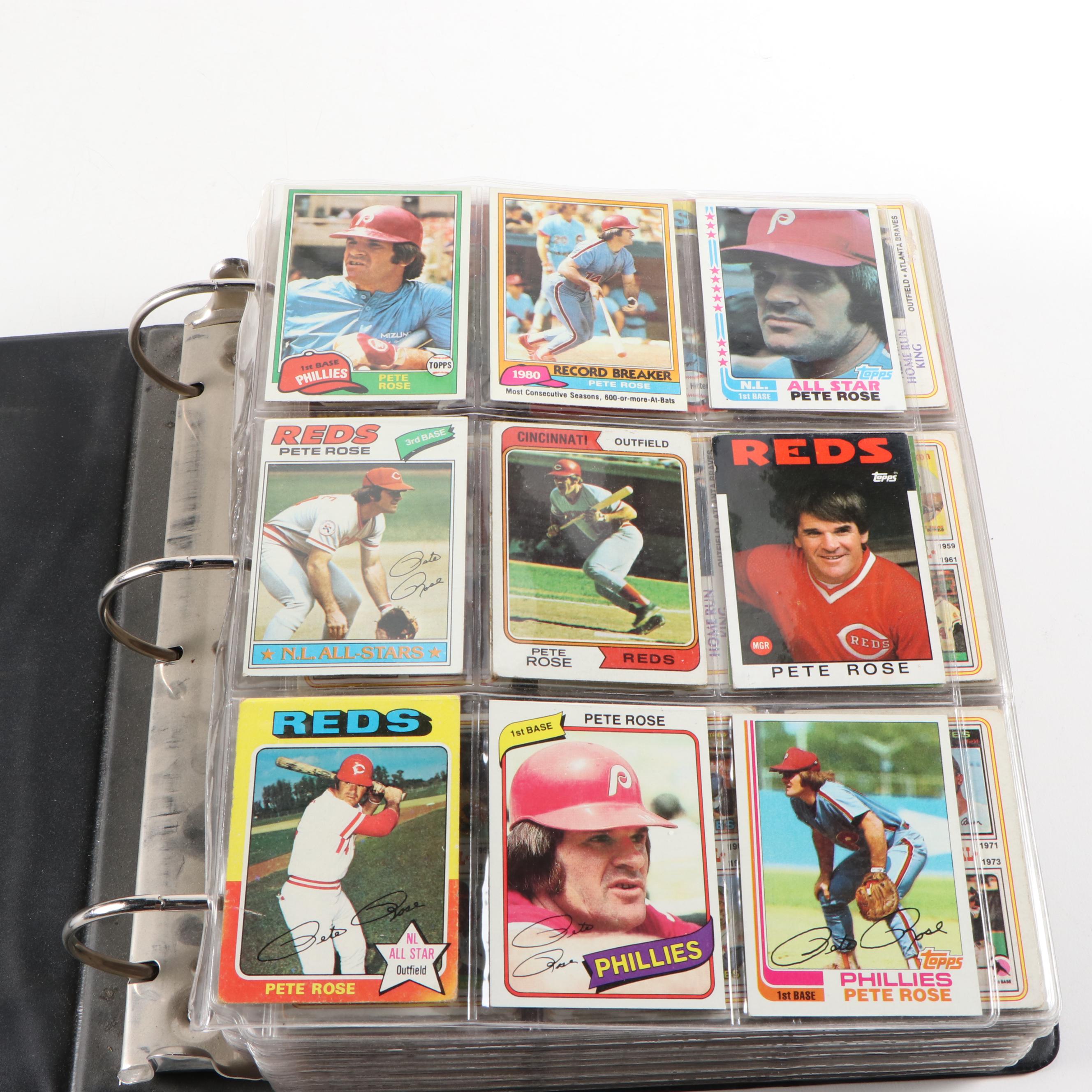 1970s-1980s Topps Baseball Cards with Aaron, Seaver, Ryan, Bench, and ...