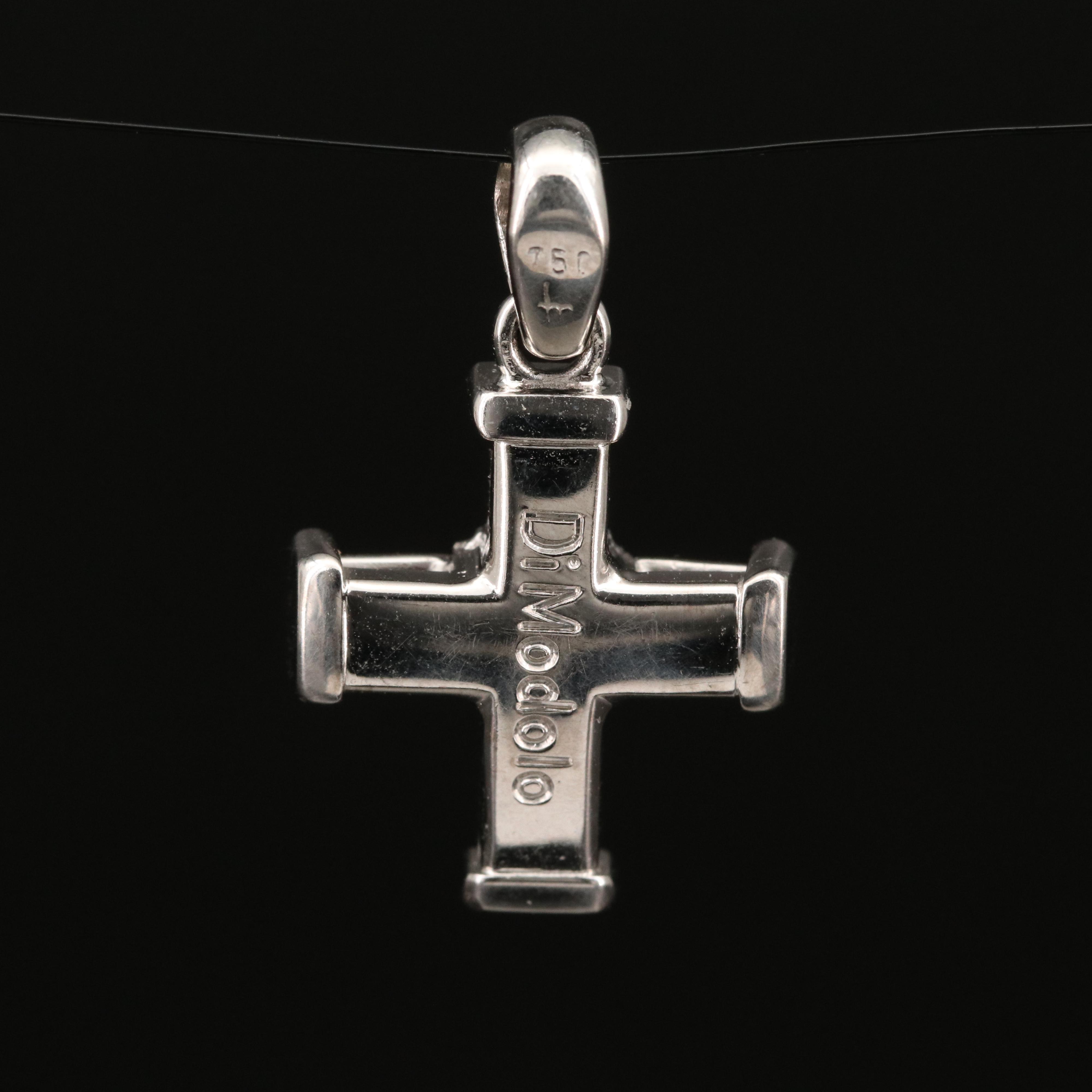 Italian Di Modolo 18K Gold Diamond Cross Pendant | EBTH