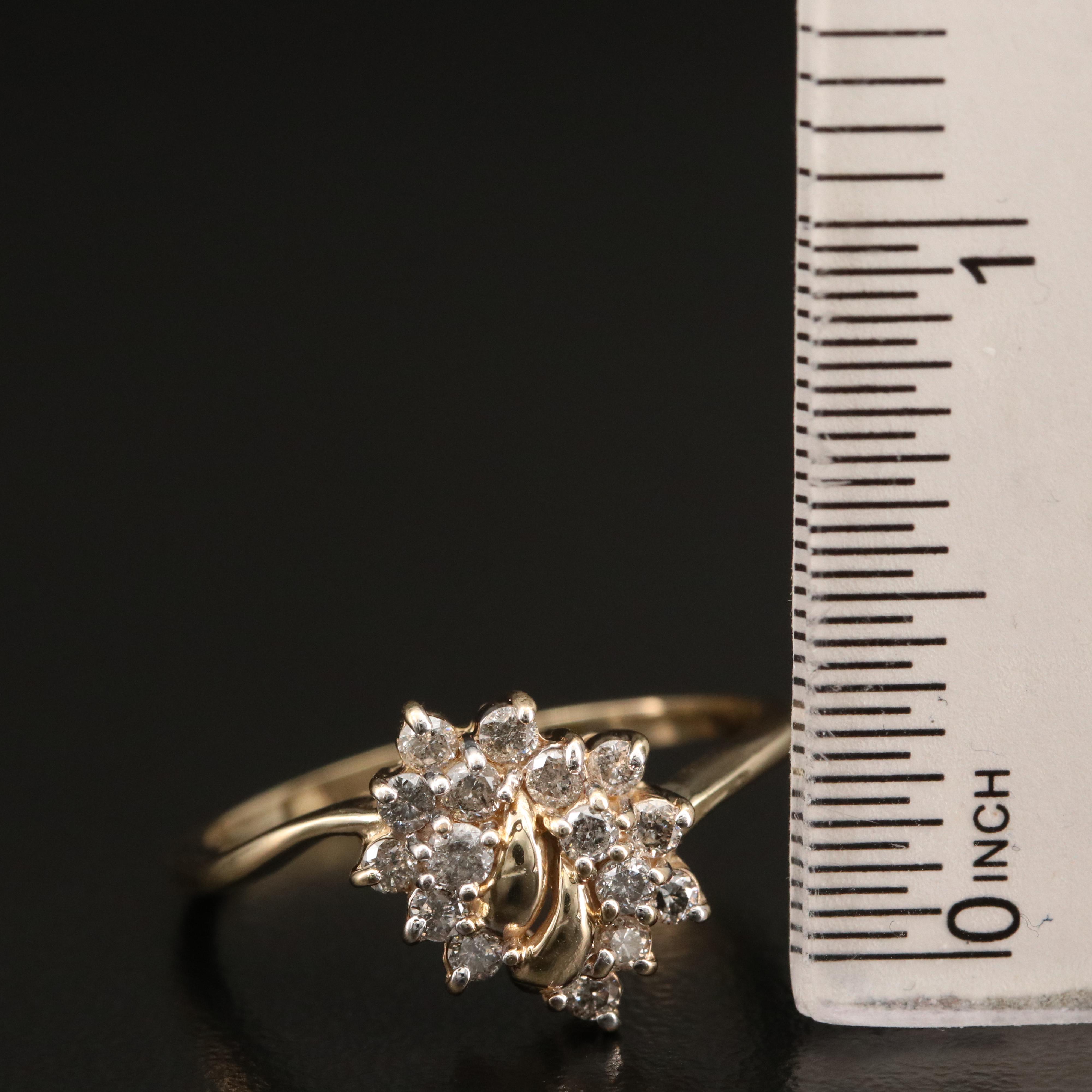 10K Diamond Cluster Ring | EBTH