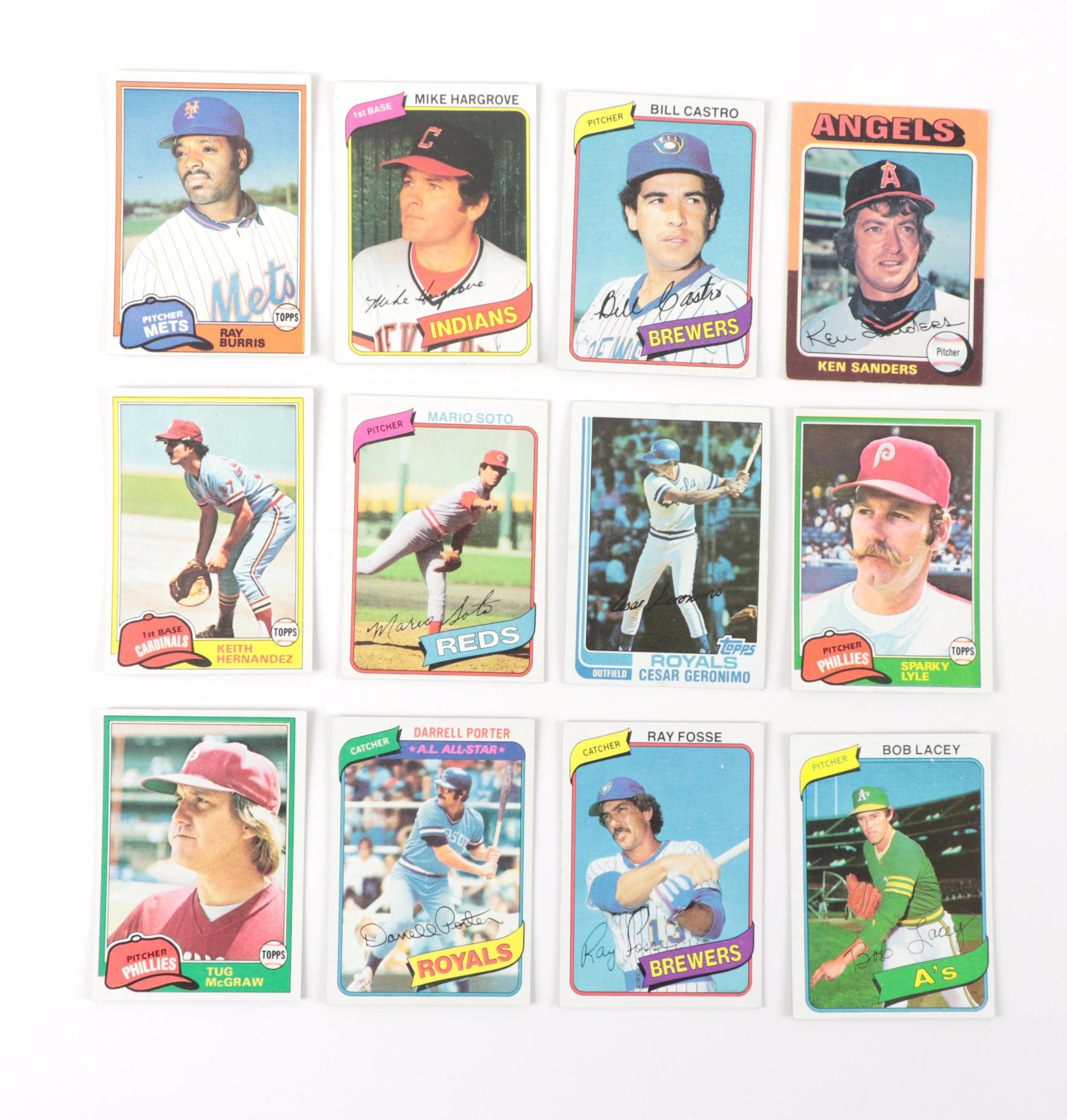 1970s-1980s Topps Baseball Cards with Stars and Rickey Henderson Rookie ...