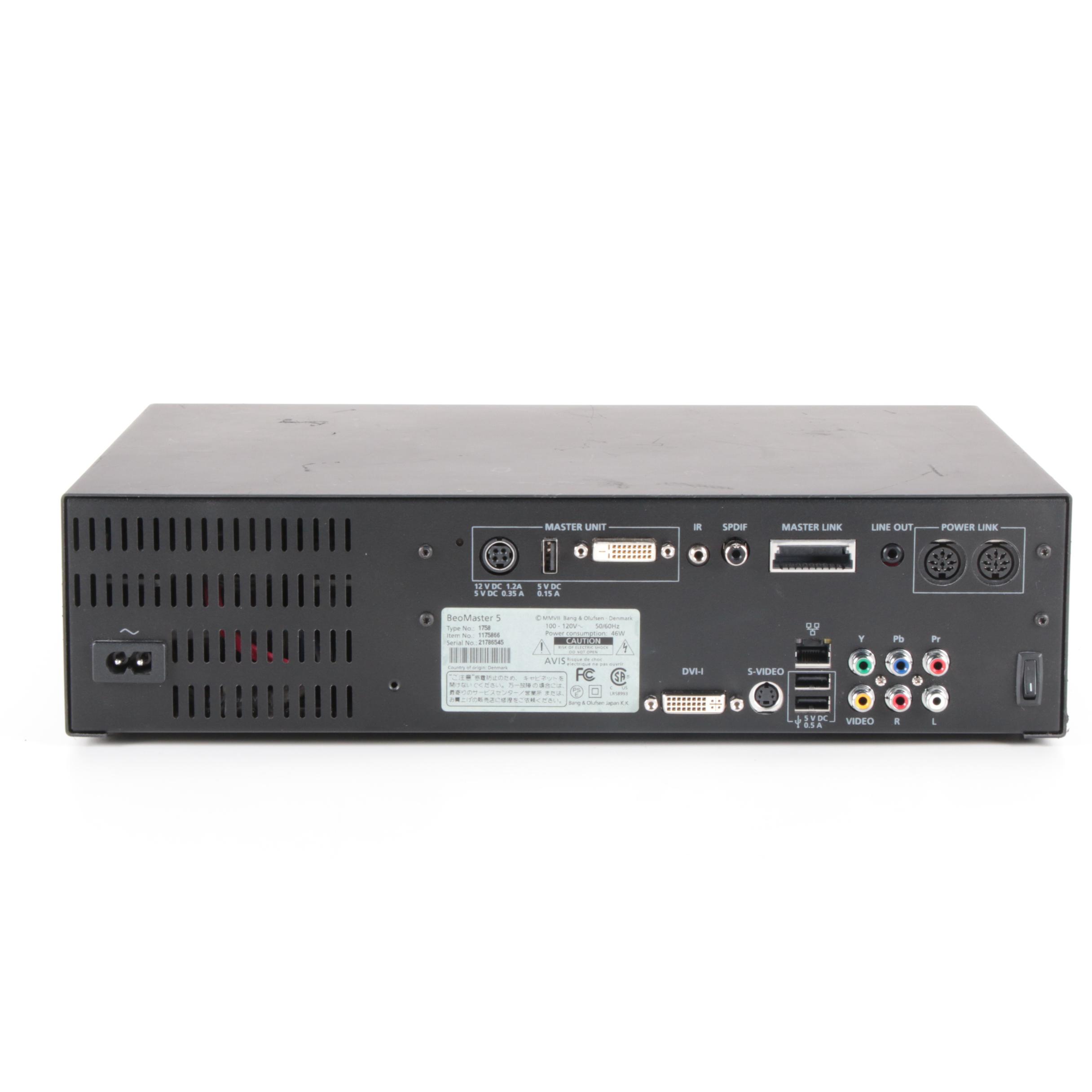 Bang & Olufsen BeoMaster 5 Receiver and BeoSound 5 Digital Music ...