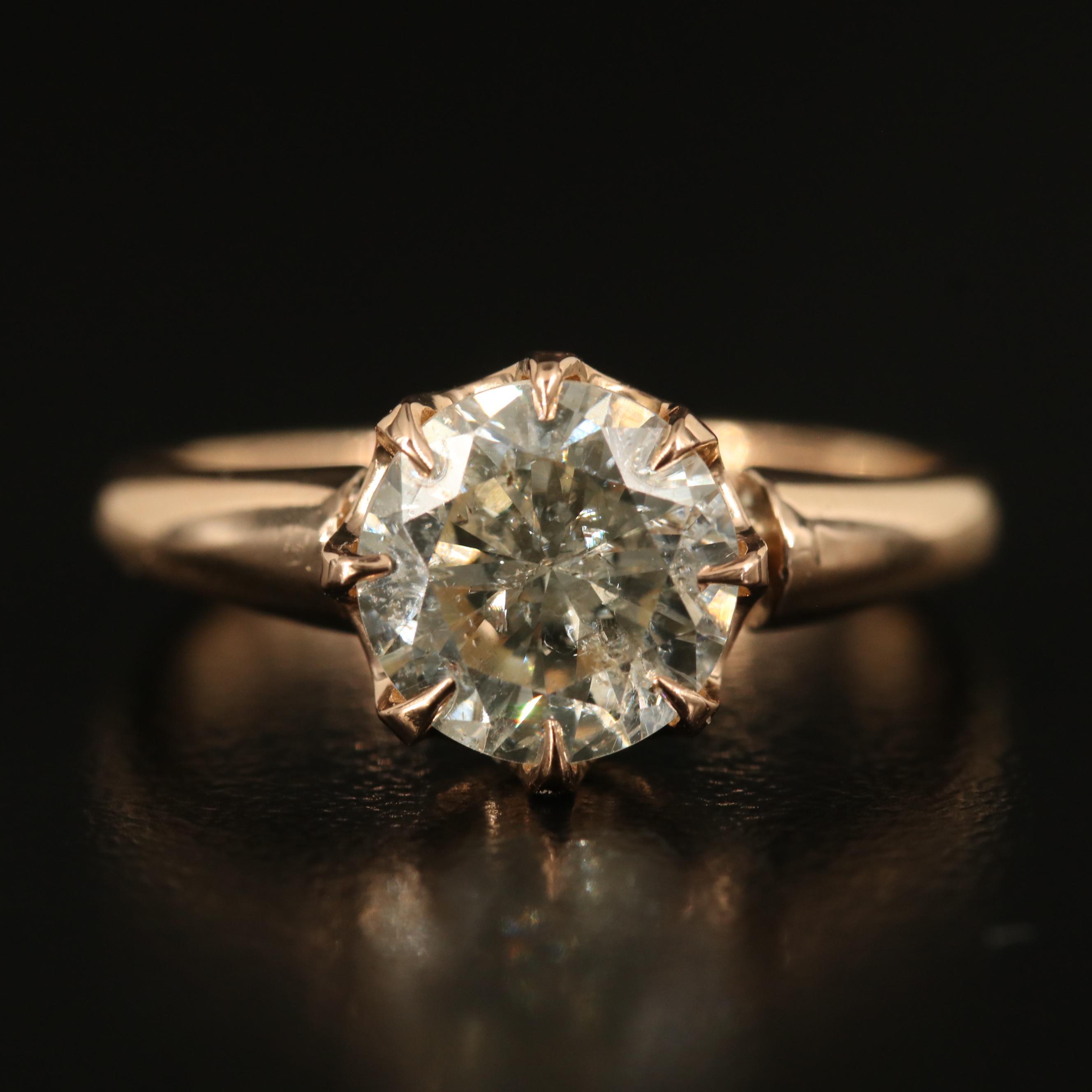 14K 2.14 CT Diamond Solitaire Ring | EBTH