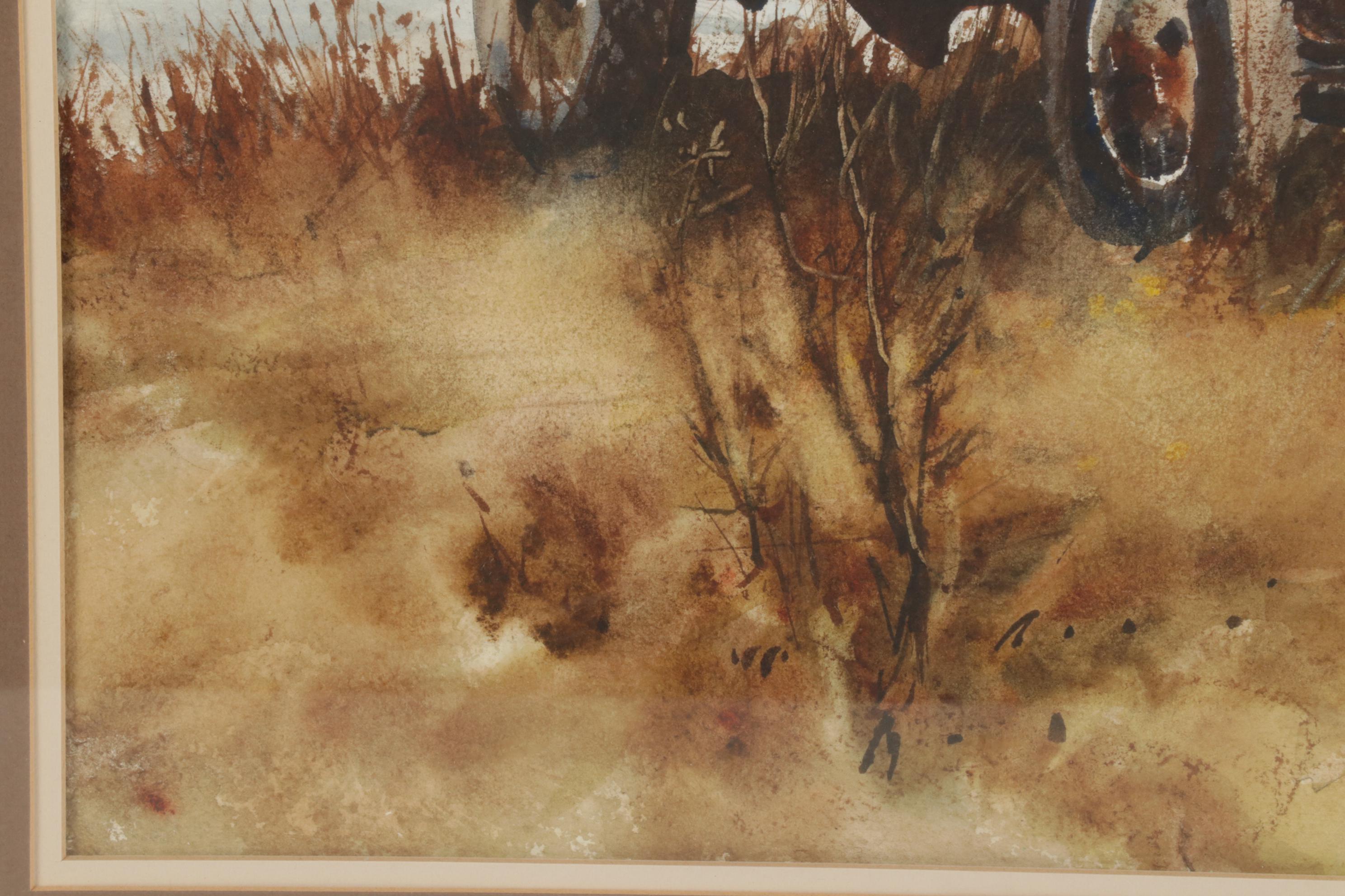 Roberta Carter Clark Watercolor Painting "Jaunty Relic," Late 20th ...