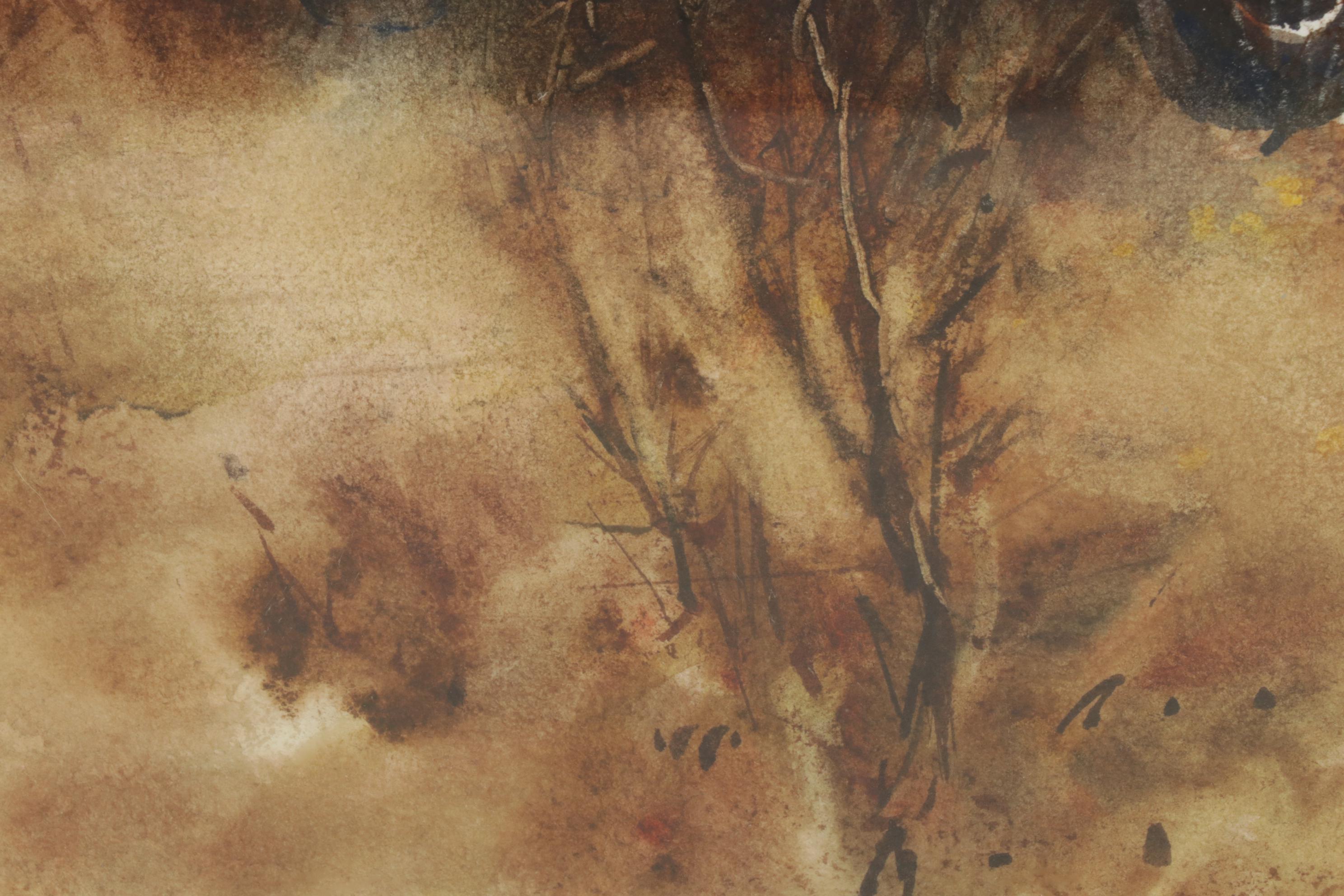 Roberta Carter Clark Watercolor Painting "Jaunty Relic," Late 20th ...