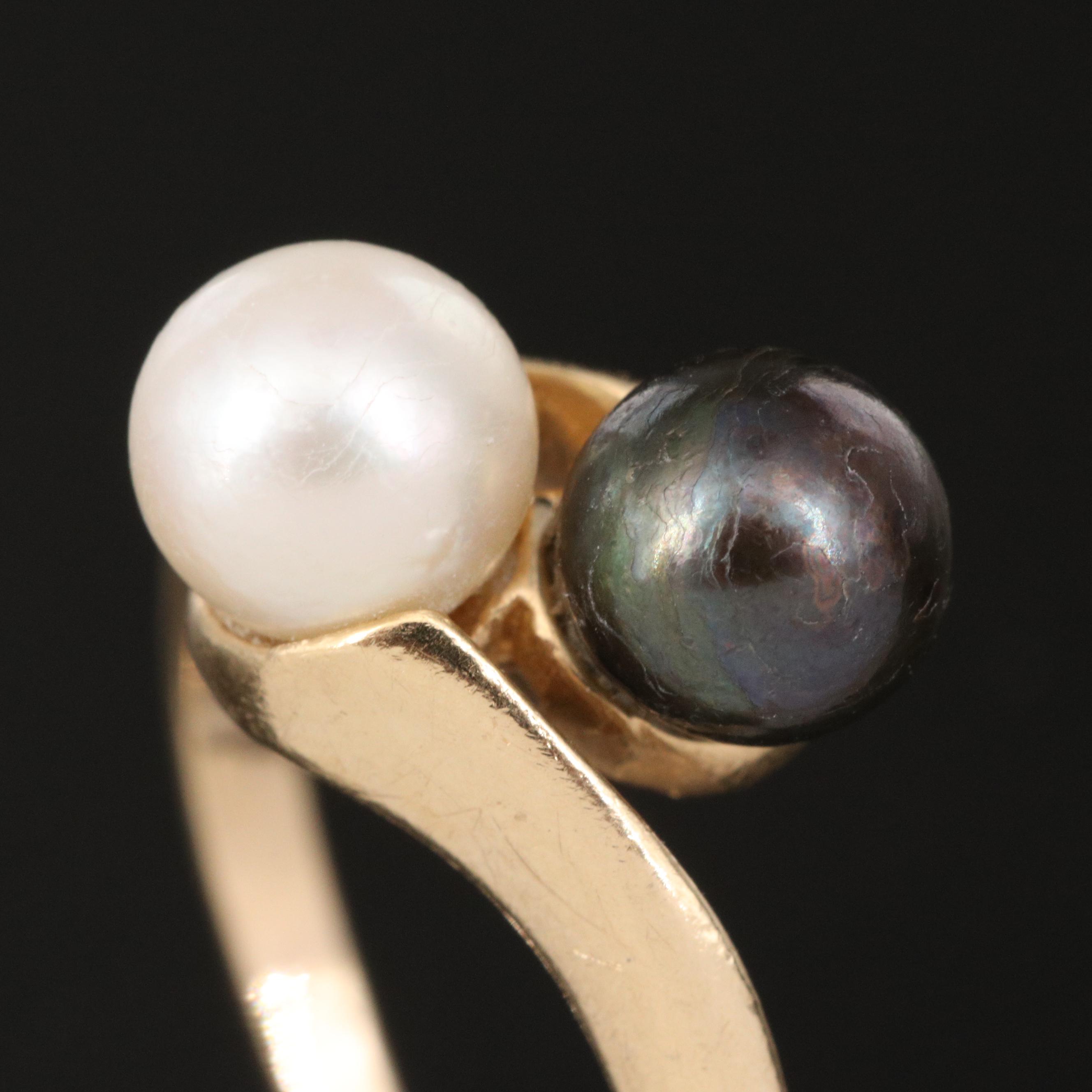 14K Pearl Bypass Ring | EBTH