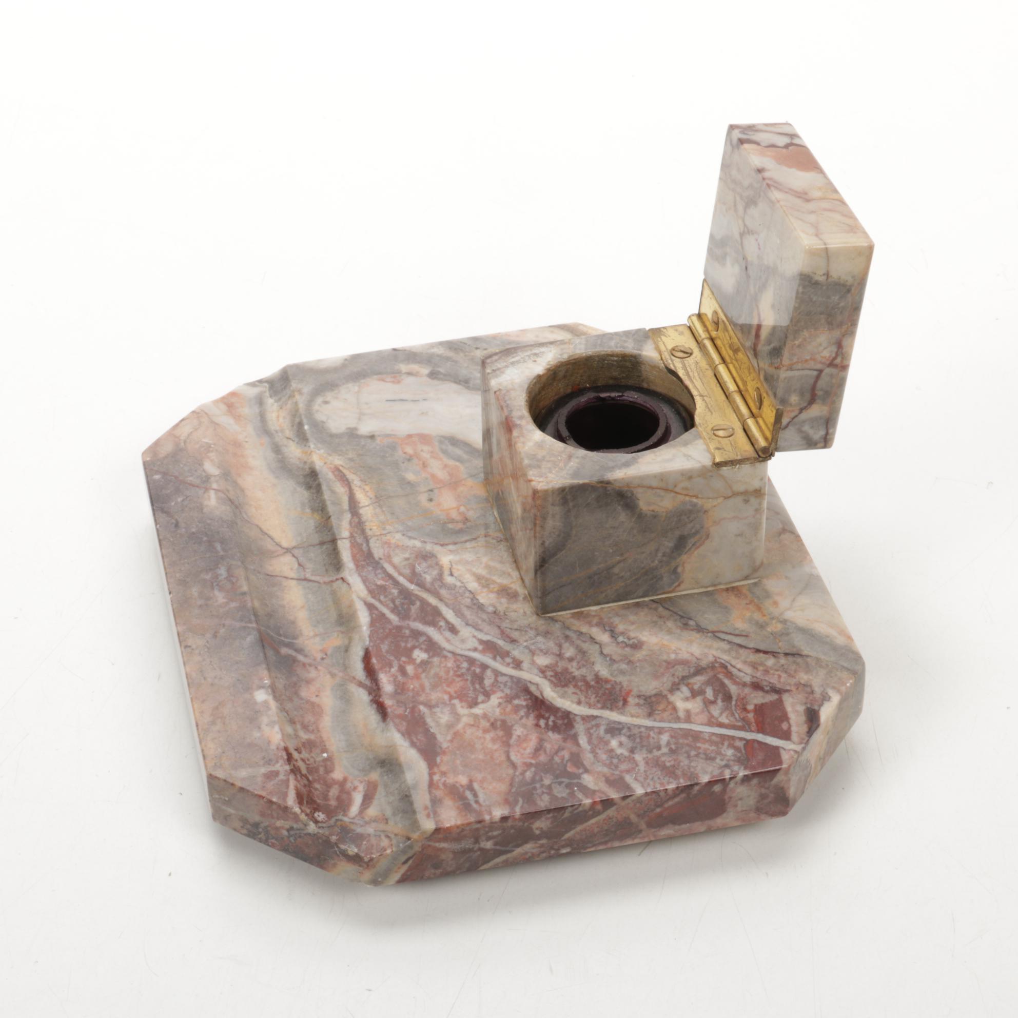 Carved Granite Inkwell, Chinese Seal, Soapstone Bookends and Guardian ...