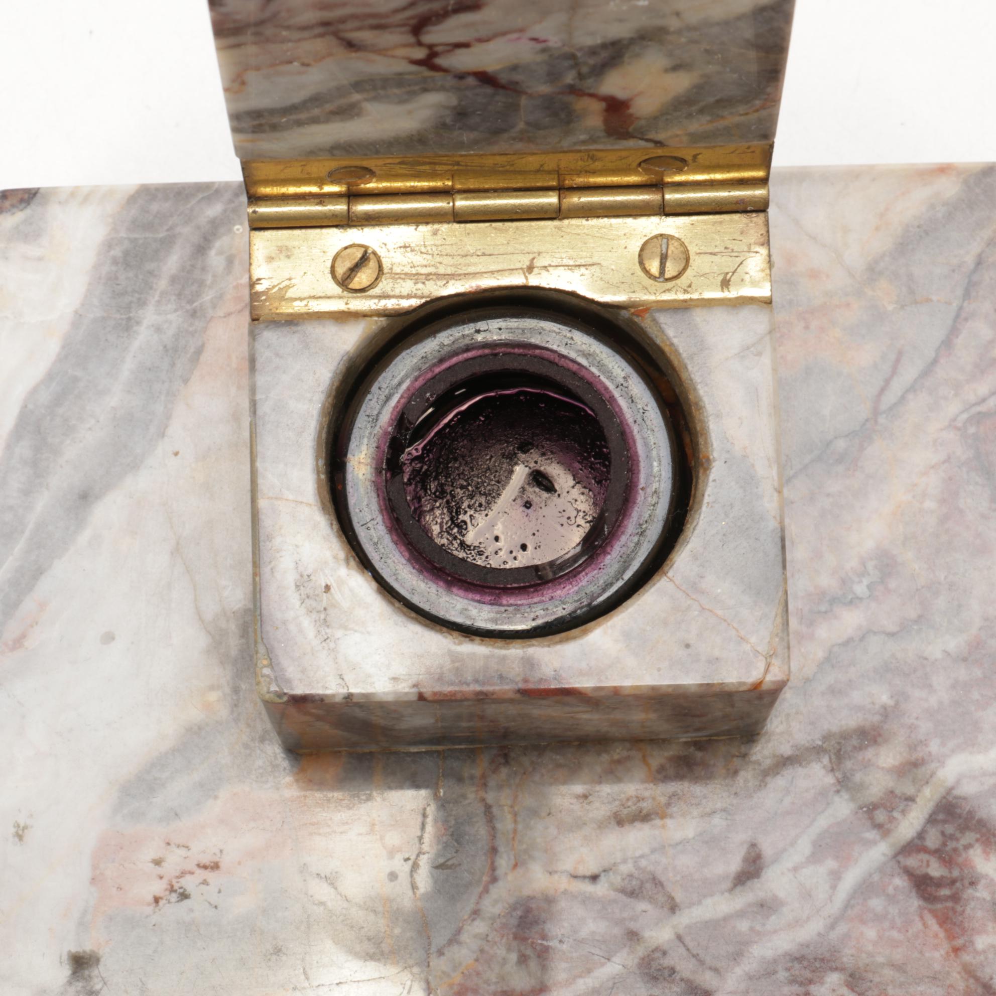 Carved Granite Inkwell, Chinese Seal, Soapstone Bookends and Guardian ...