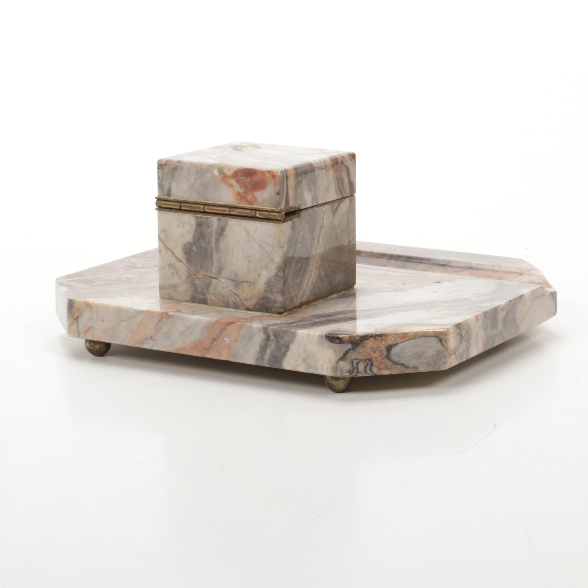 Carved Granite Inkwell, Chinese Seal, Soapstone Bookends and Guardian ...