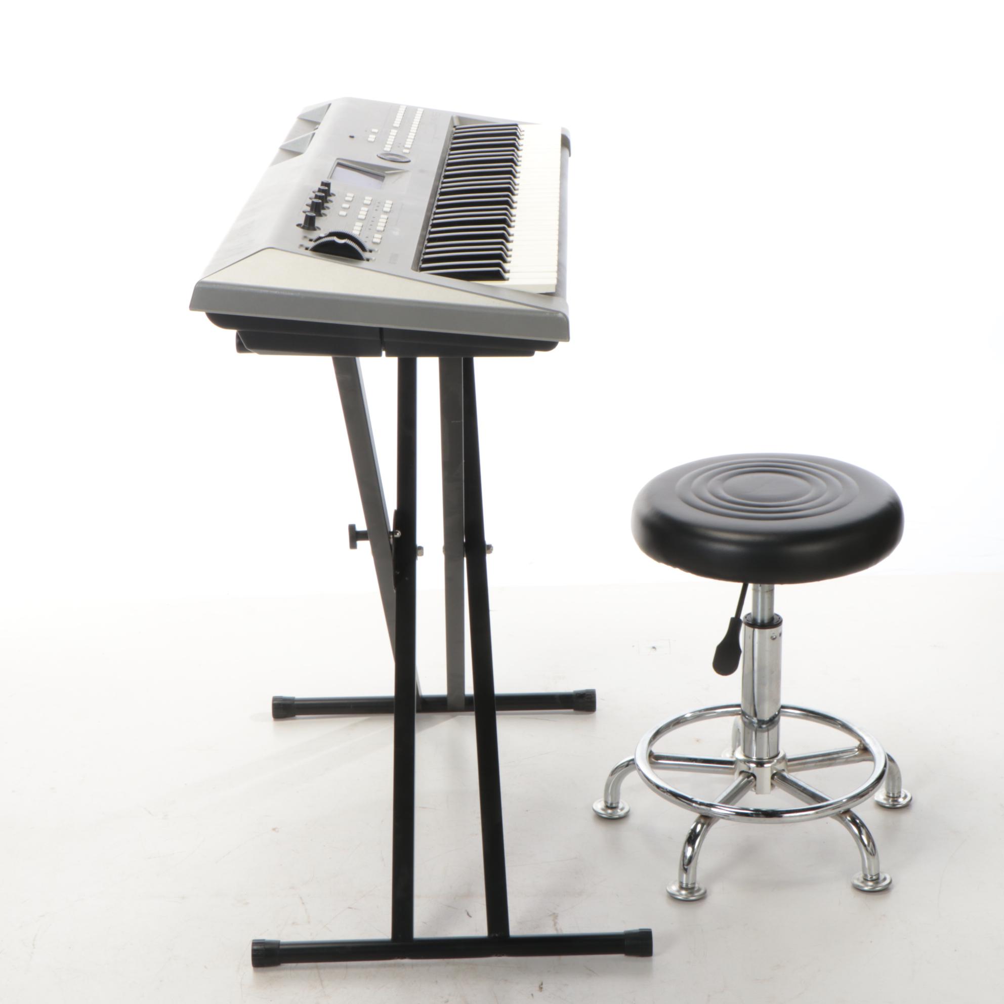 Yamaha MM6 Keyboard, with Stand and Adjustable Stool | EBTH