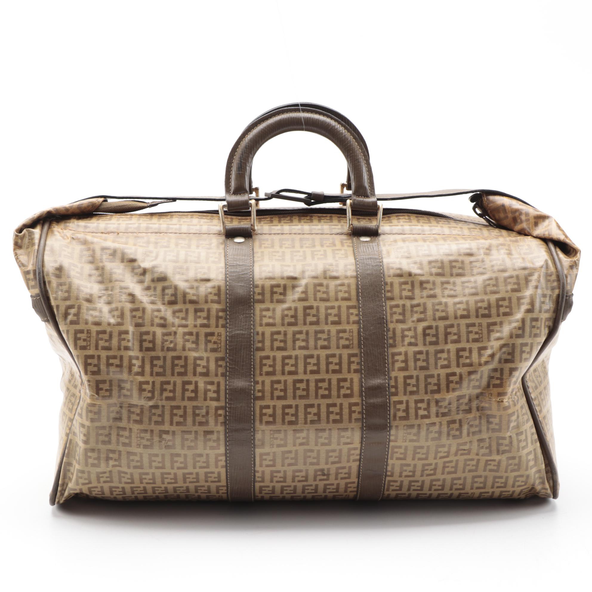 Fendi Duffle Bag in Zucchino Jacquard and Leather Trim | EBTH