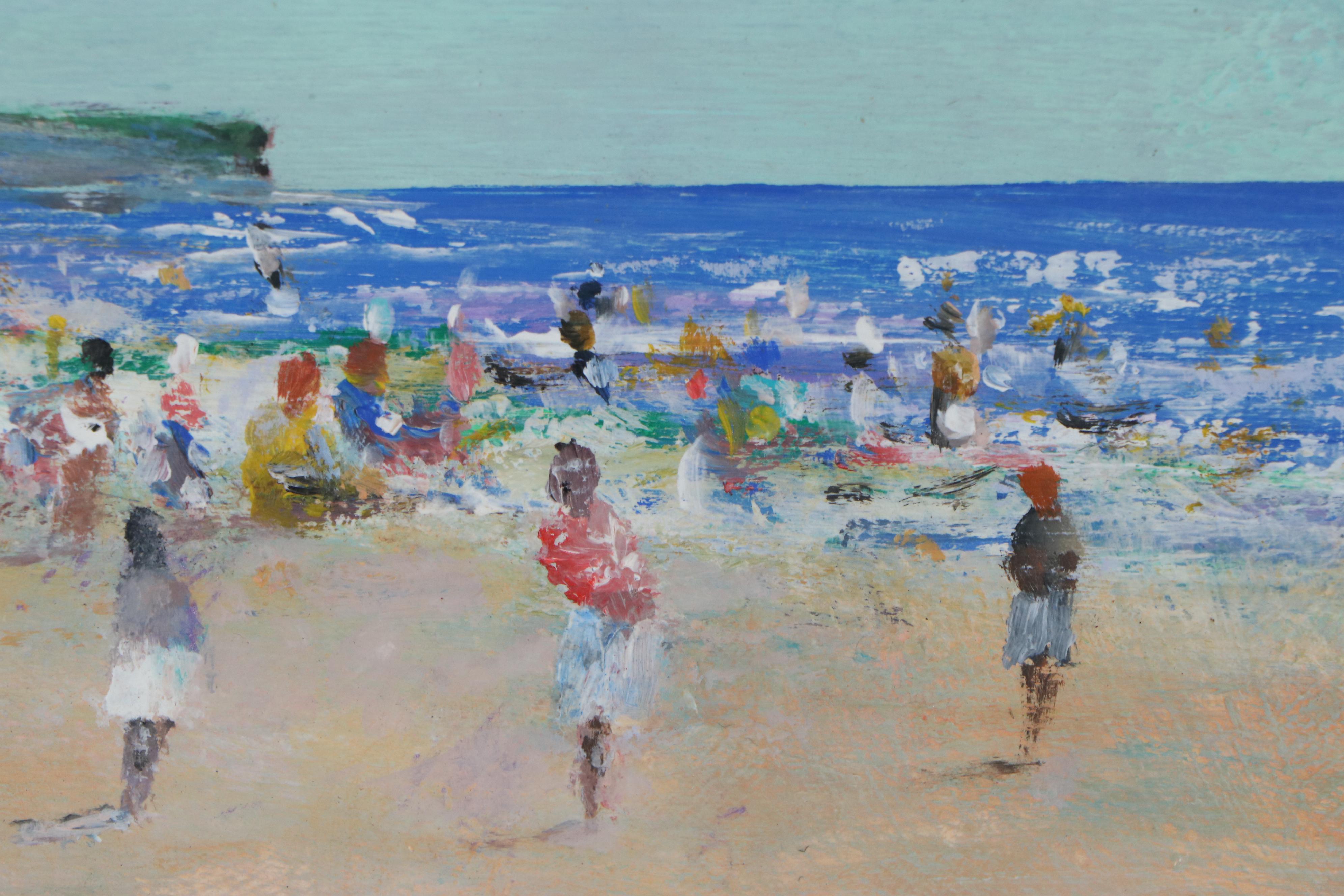 Donald Fraser Oil Painting of a Beach Scene | EBTH