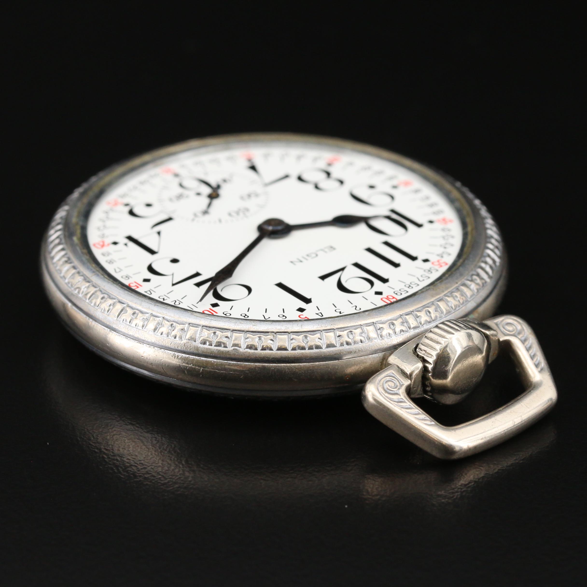 1918 Elgin Father Time Railroad Grade Pocket Watch with Montgomery Dial ...