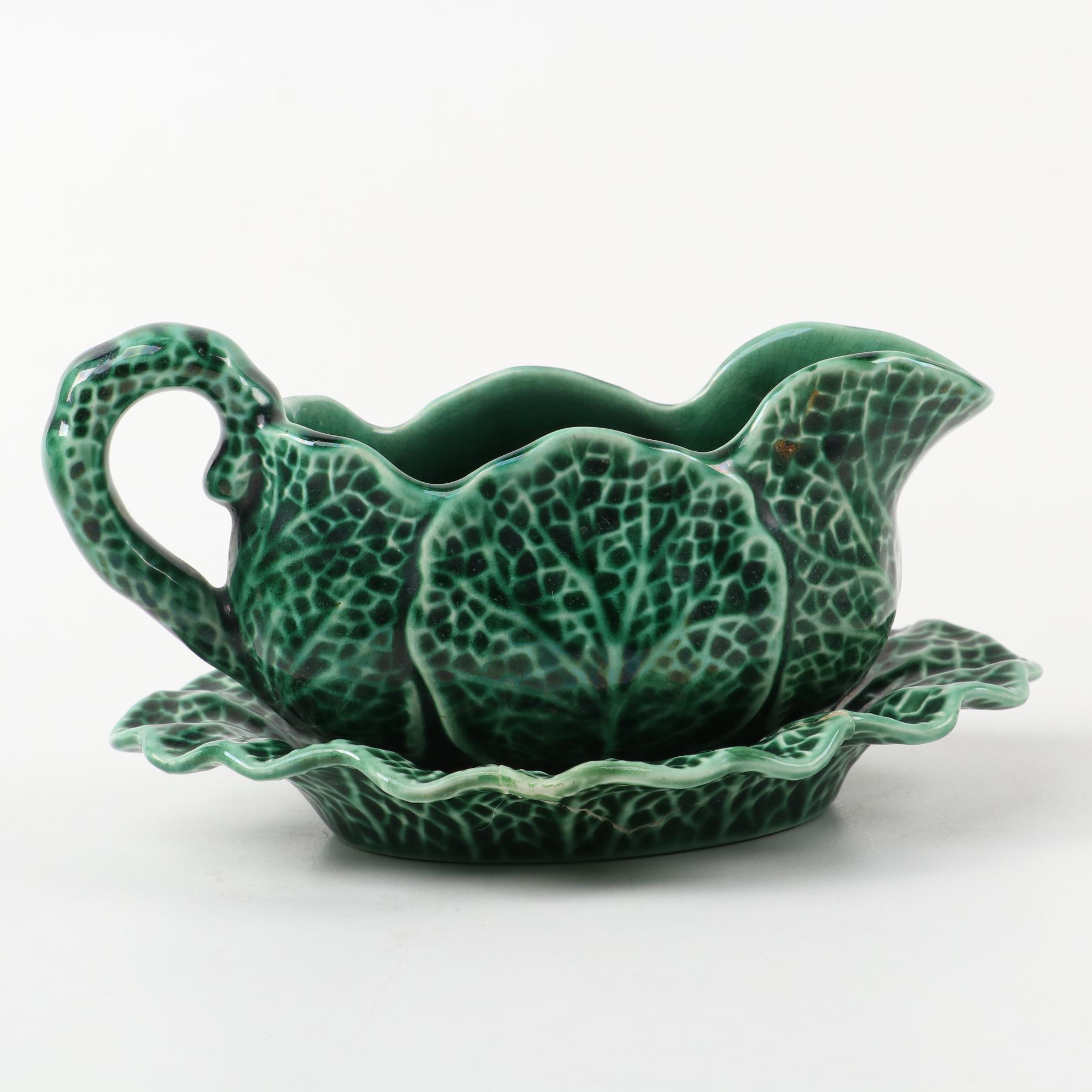 English Shorter and Sons and Other Cabbage Leaf Majolica Tableware ...