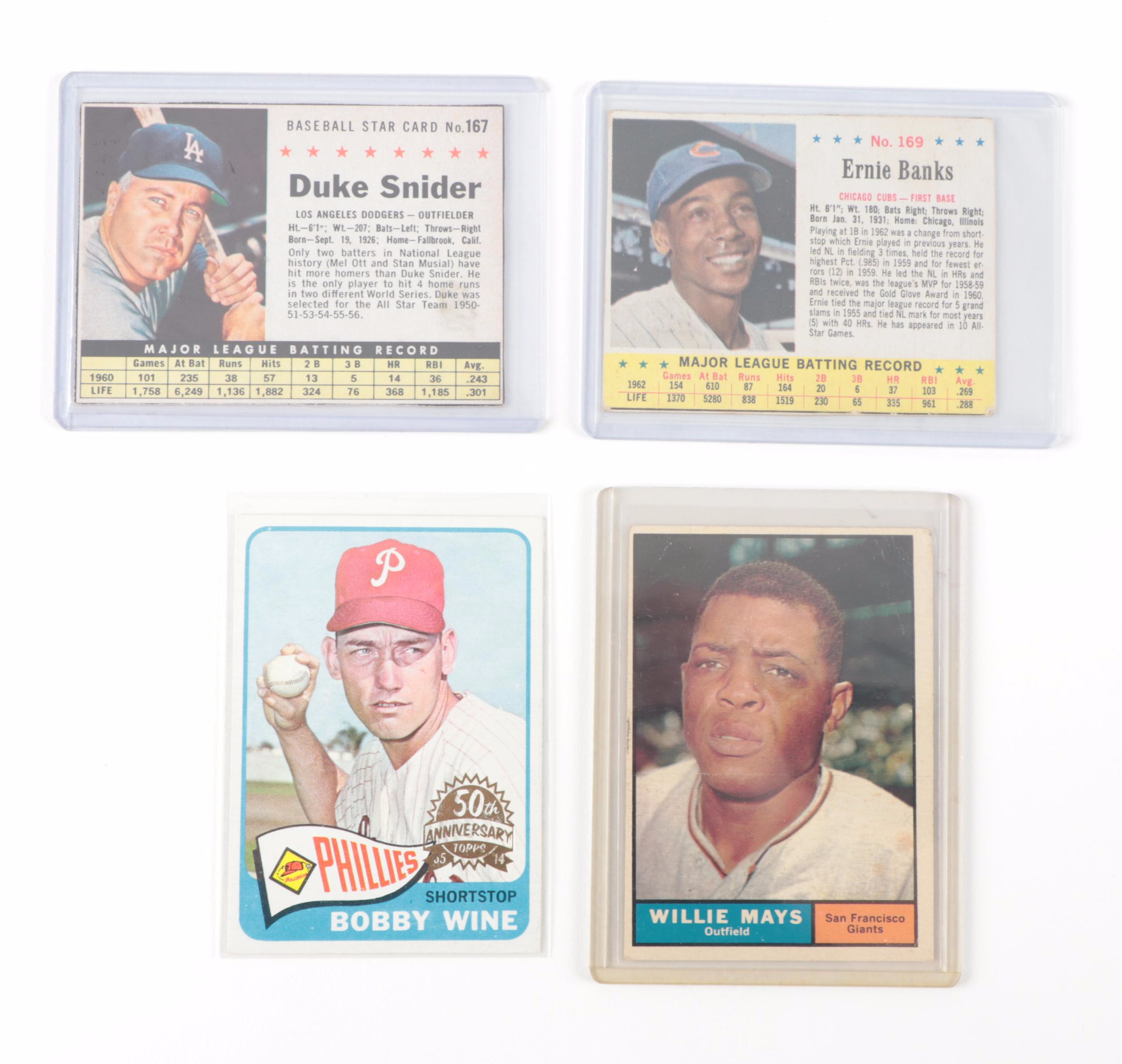 1960s Topps Baseball Cards with Willie Mays and Ernie Banks | EBTH