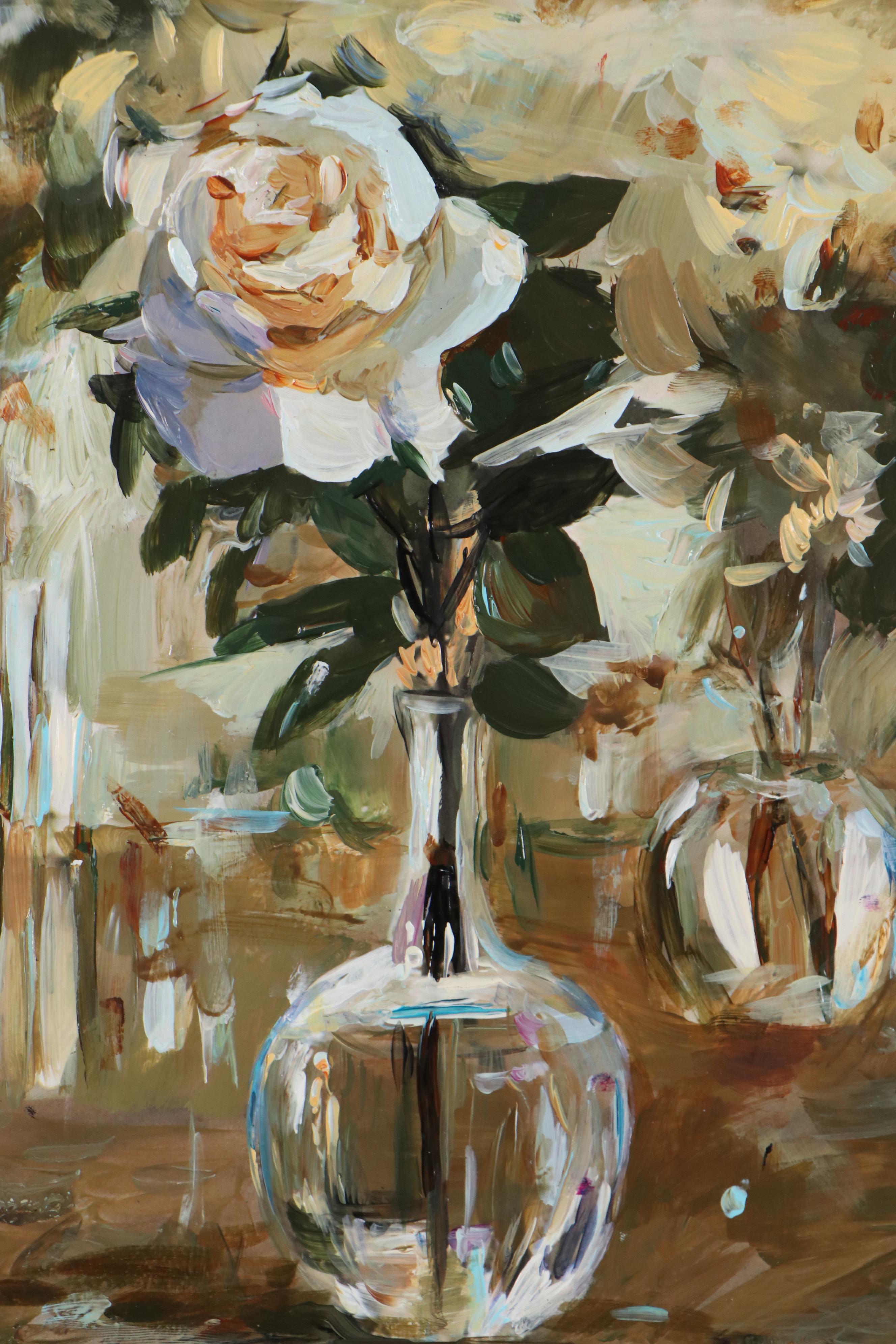 Adam Deda Oil Painting "White Rose," 2020 | EBTH