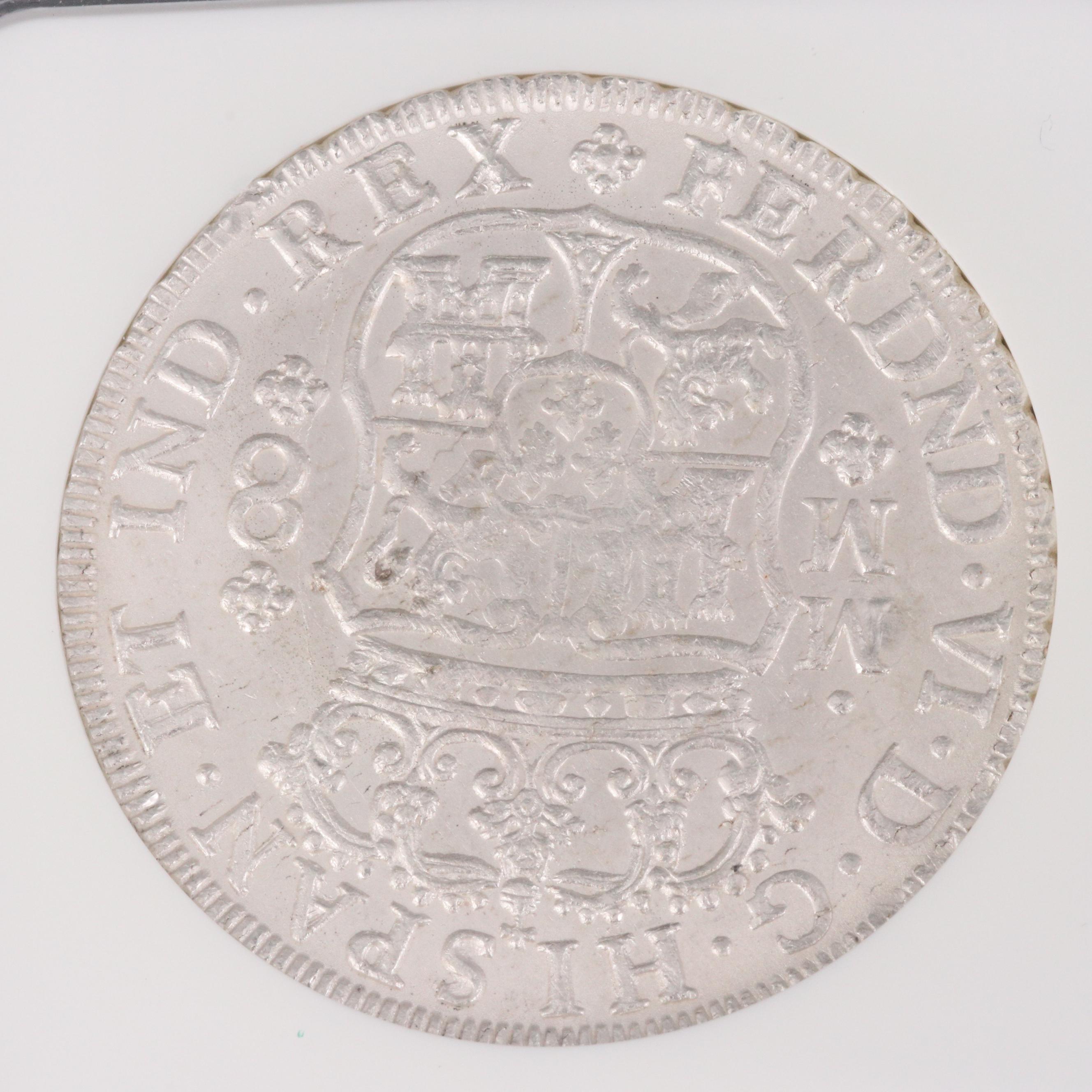 NGC Graded MS60 1754 Silver Mexican Colonial 8 Reale Coin Under ...