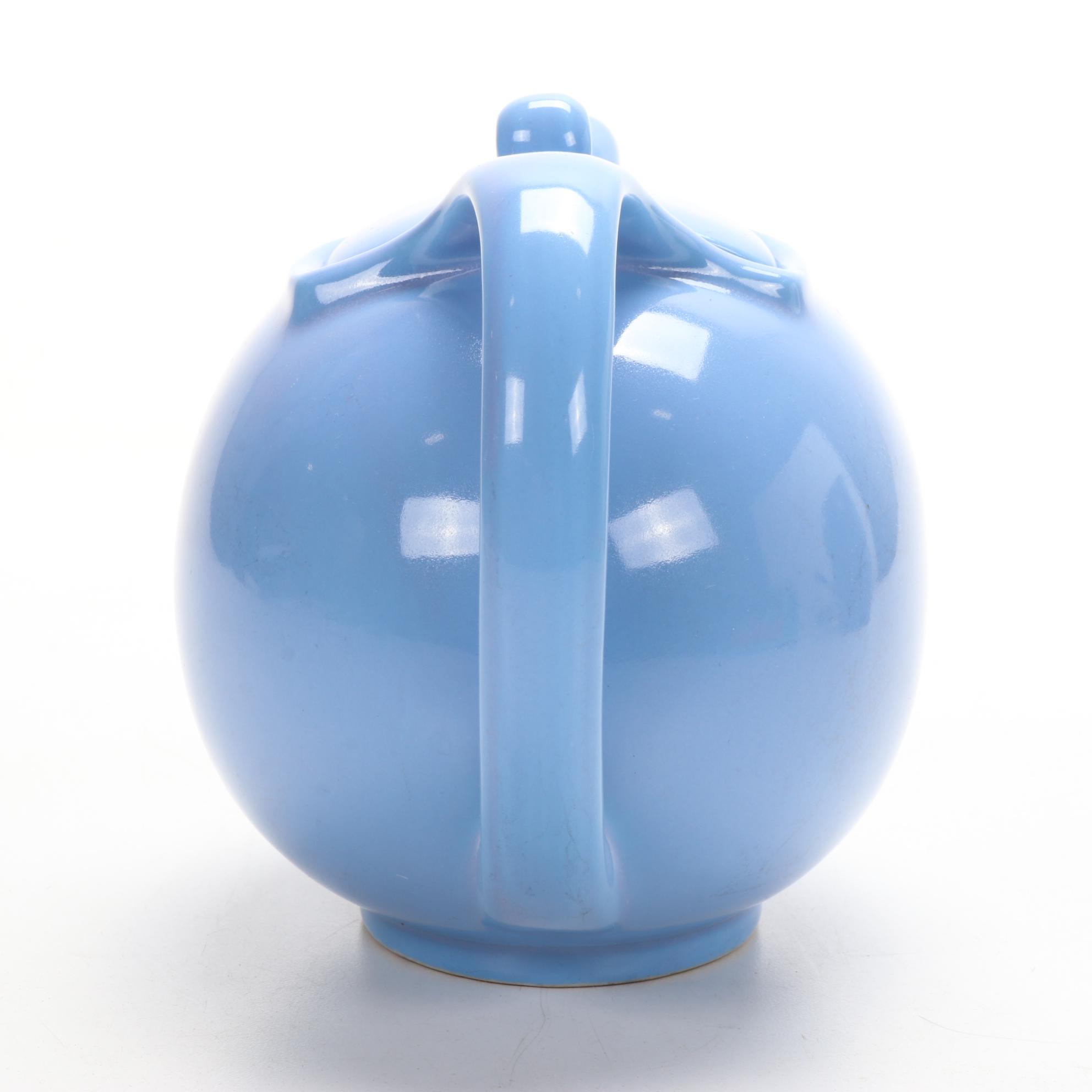 Hall Ceramic Periwinkle Pitcher and Sky Blue Teapot, Mid to Late 20th ...
