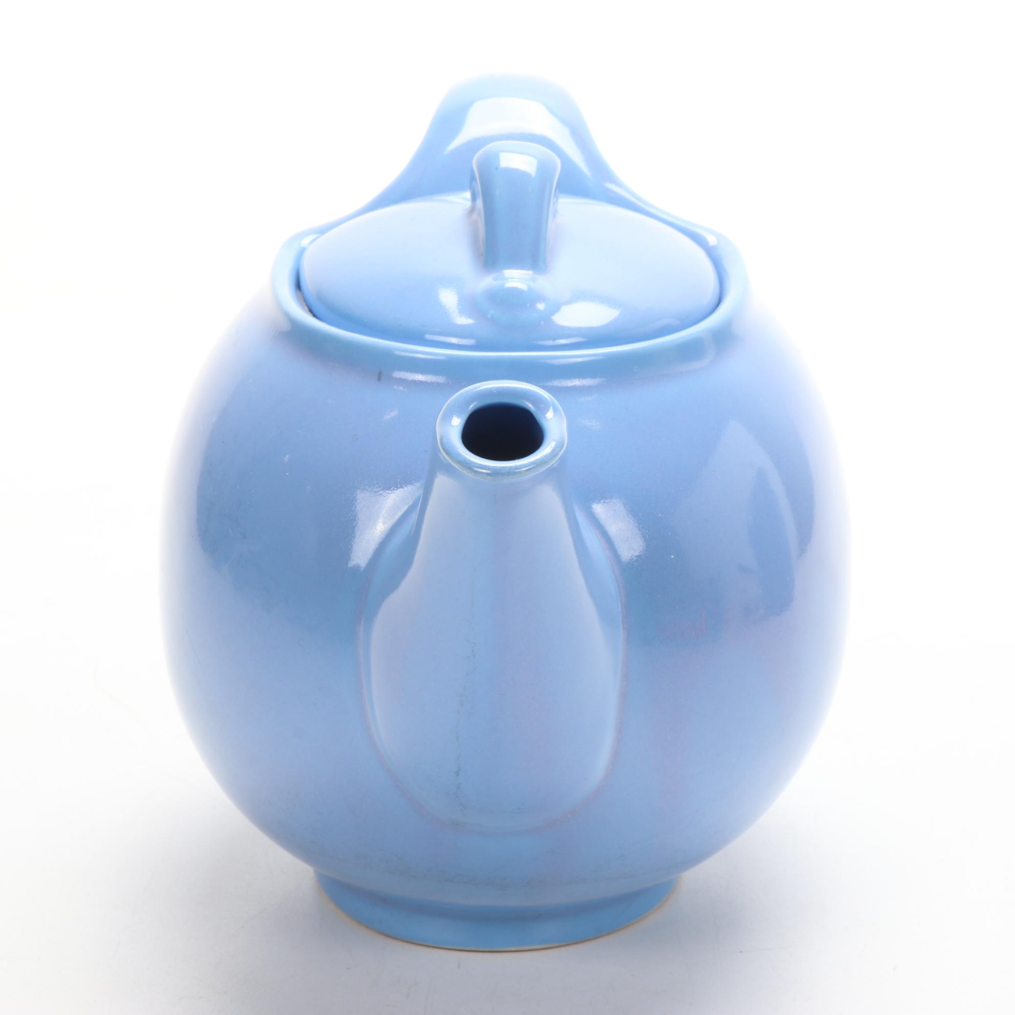 Hall Ceramic Periwinkle Pitcher and Sky Blue Teapot, Mid to Late 20th ...