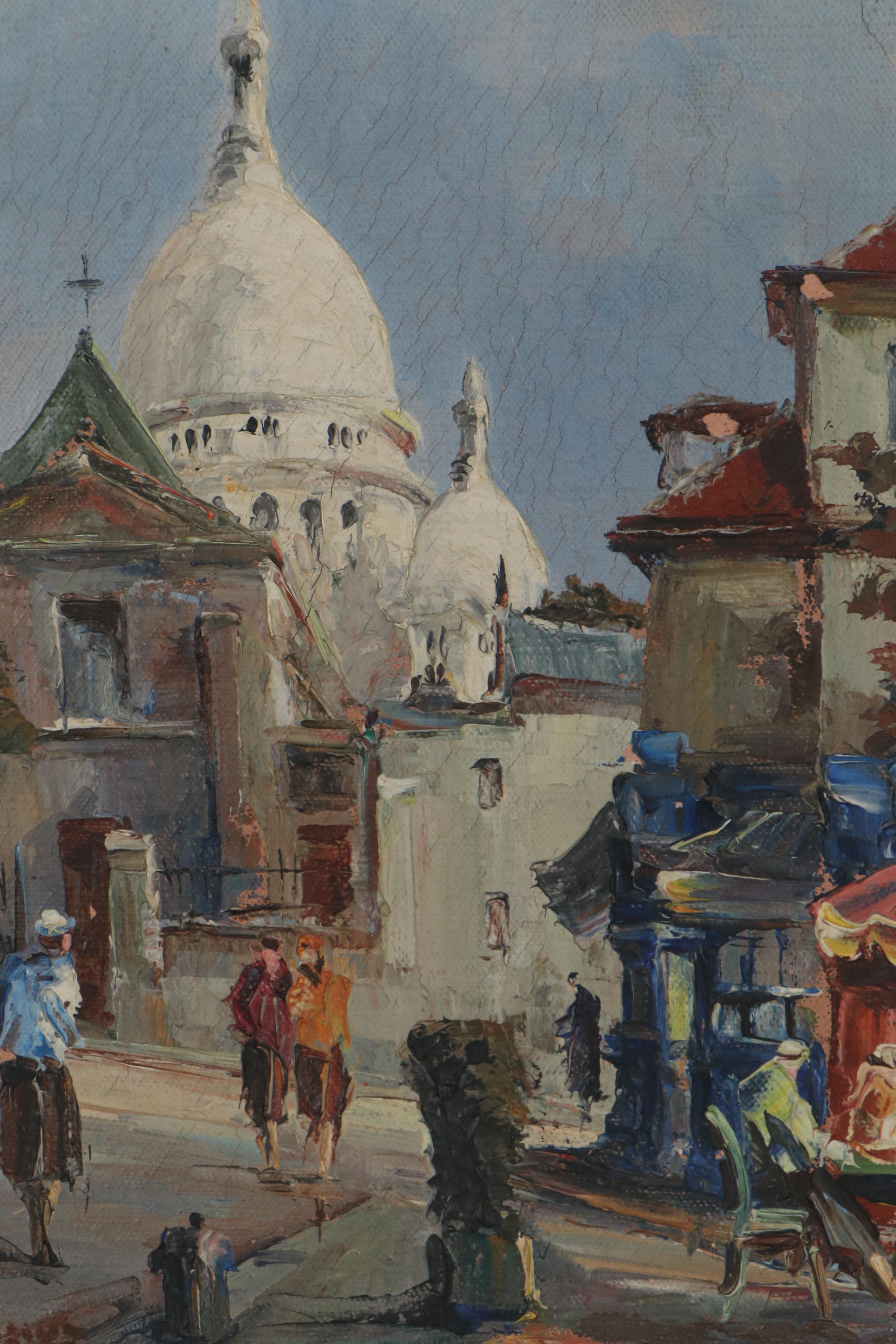 Julien Brosius Oil Painting of Montmartre, Mid-Late 20th Century | EBTH
