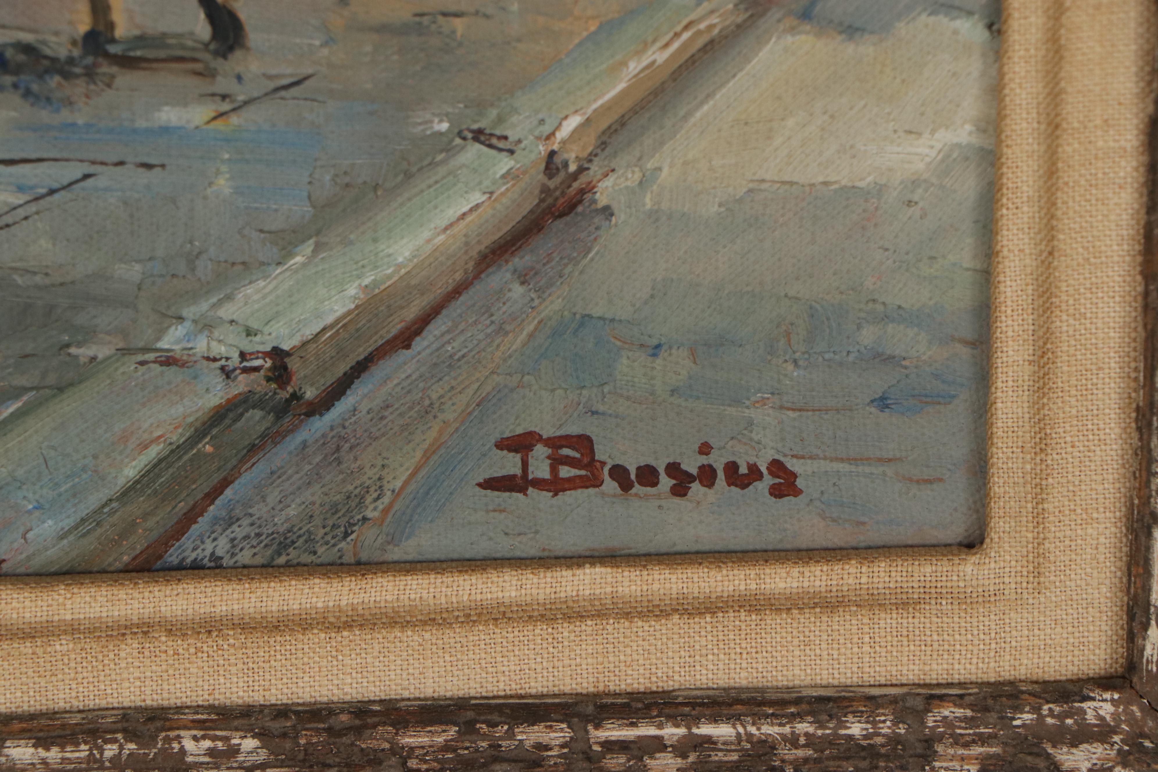 Julien Brosius Oil Painting of City Street, Mid-Late 20th Century | EBTH