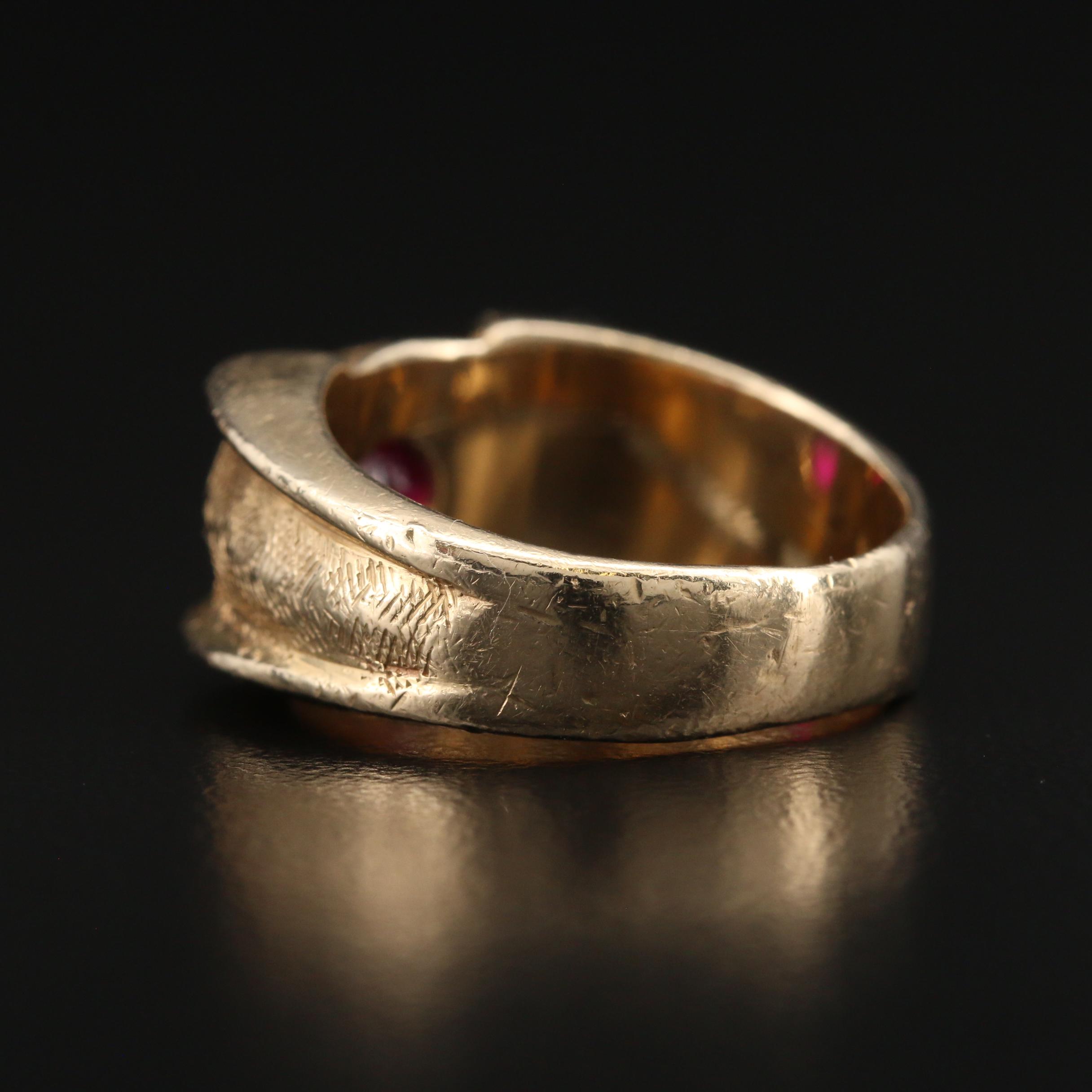 Vintage 14K Ruby Ring with Florentine Finish | EBTH