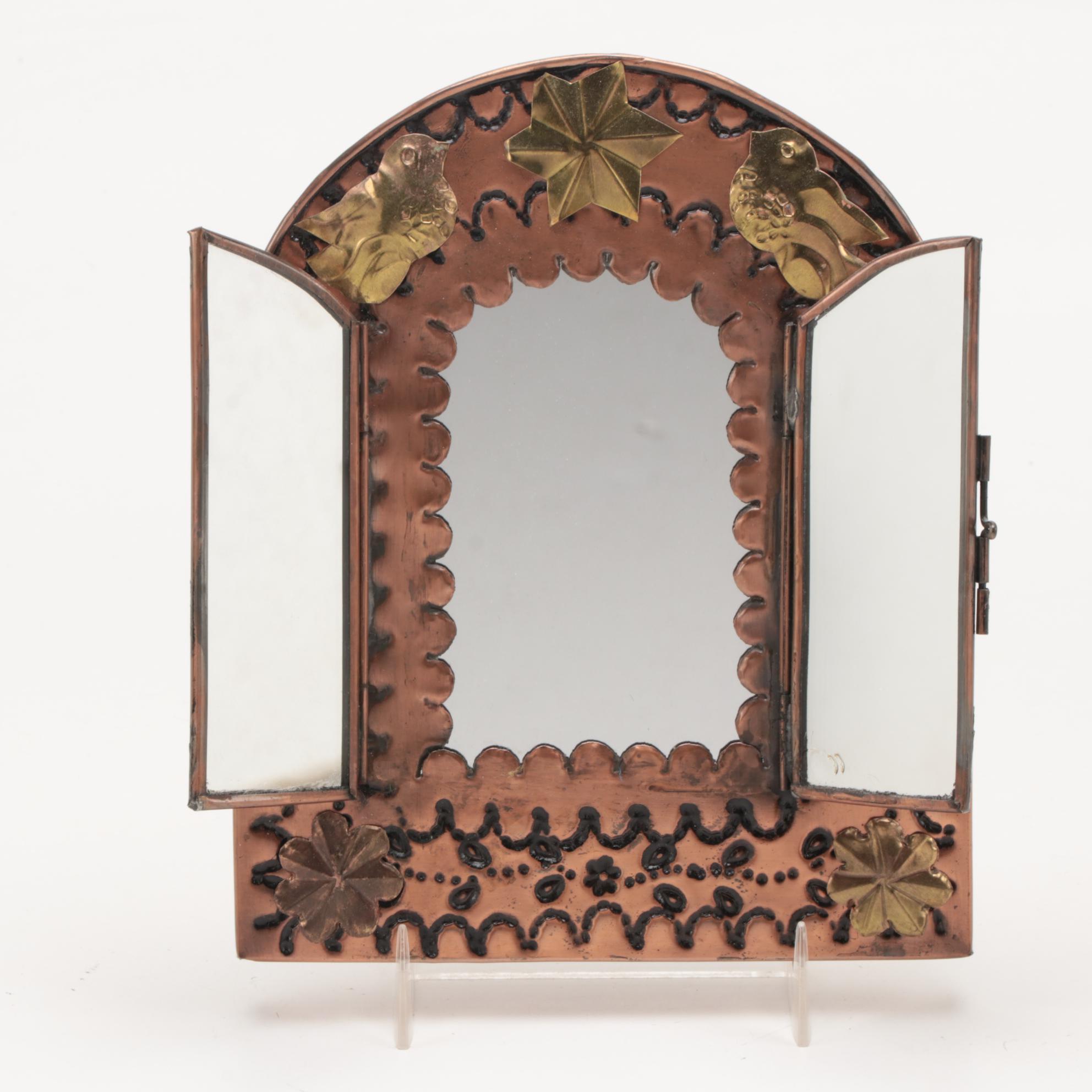 Handcrafted Metal and Ceramic Tile Southwestern Style Mirrors | EBTH