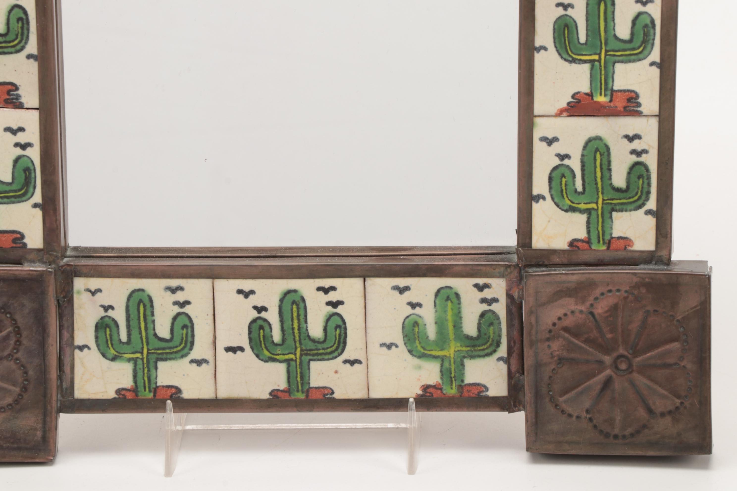 Handcrafted Metal and Ceramic Tile Southwestern Style Mirrors | EBTH