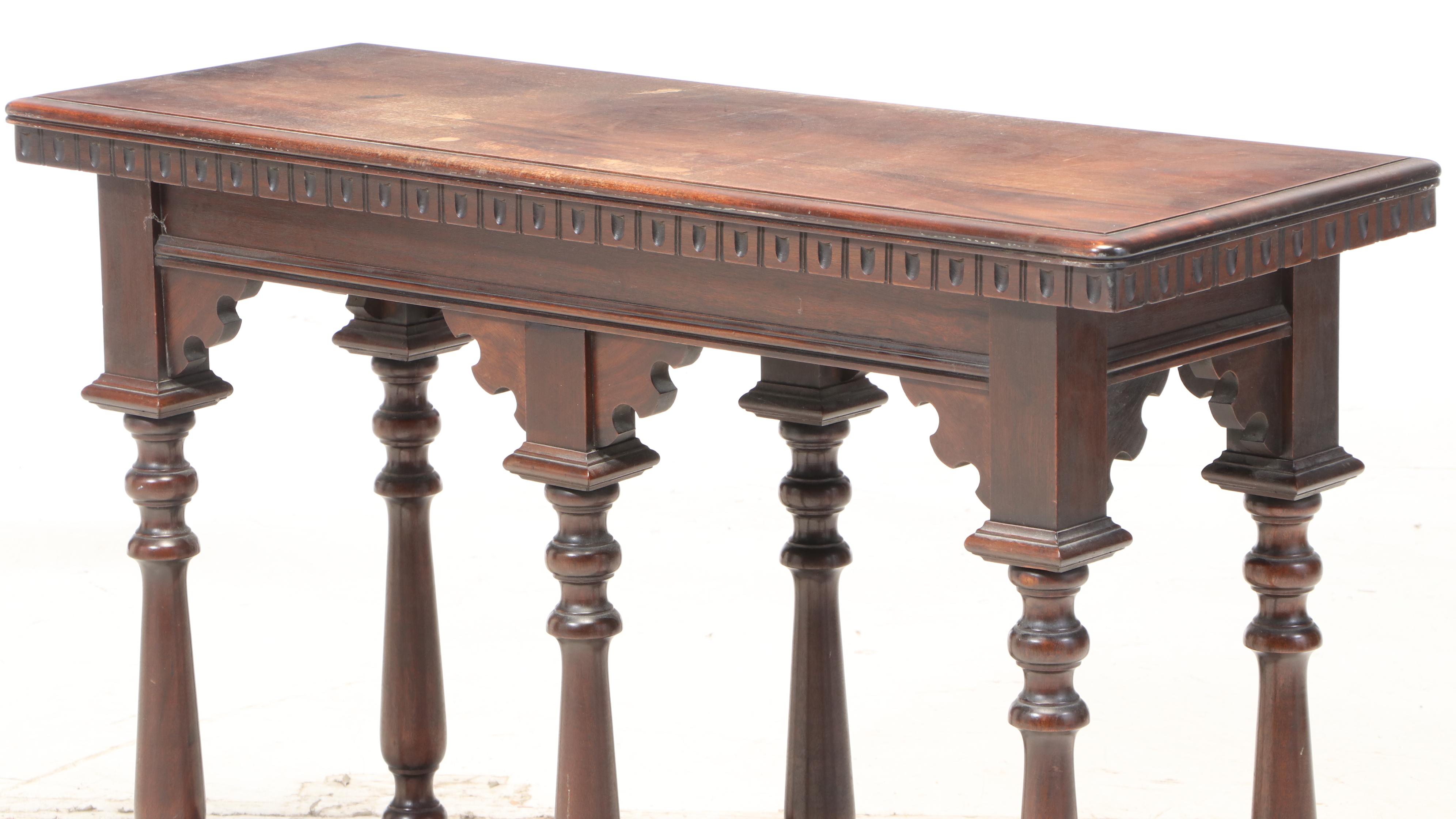 McClellan of Los Angeles Spanish Revival Walnut Console Table, circa ...