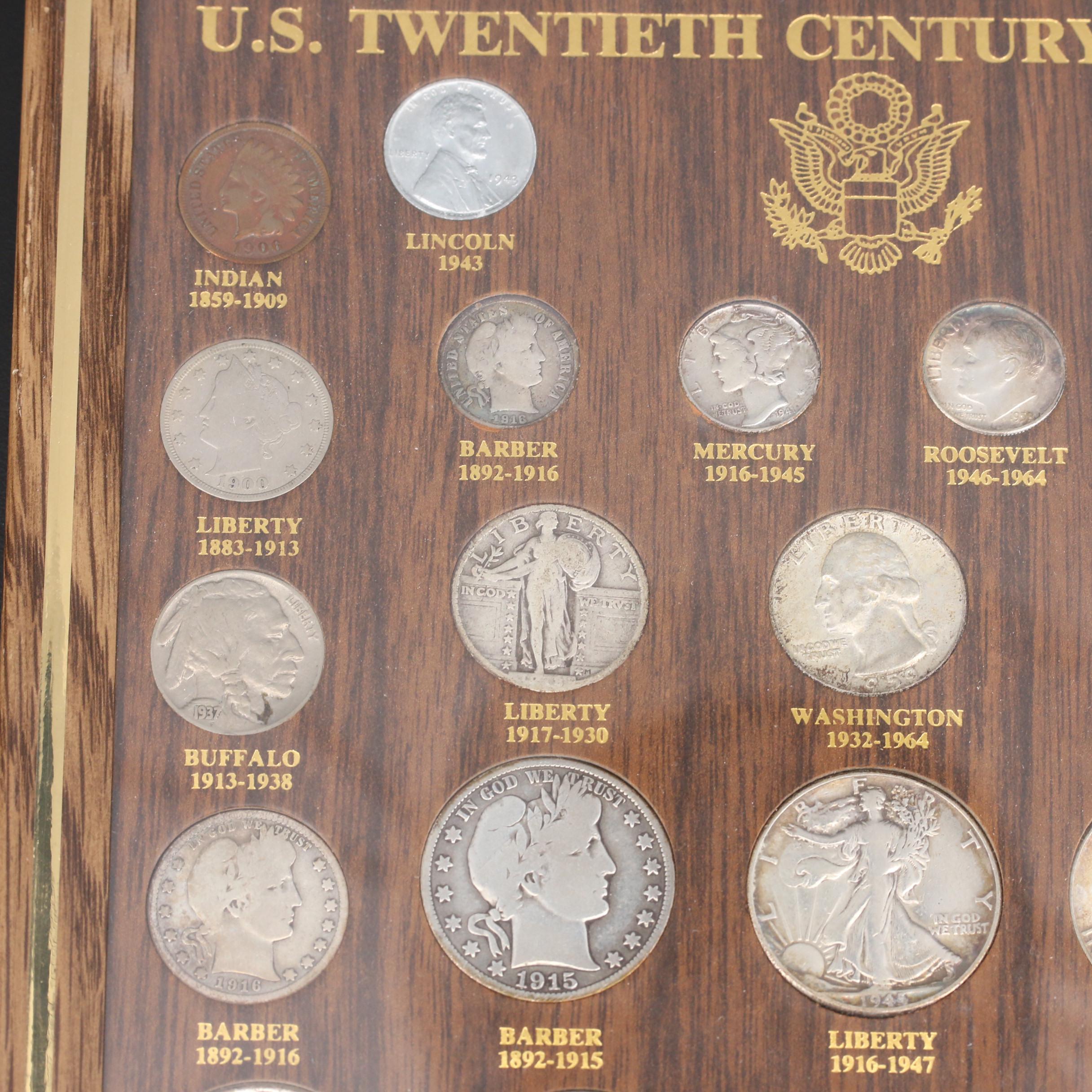 Framed Set of U.S. 20th Century Type Coins | EBTH