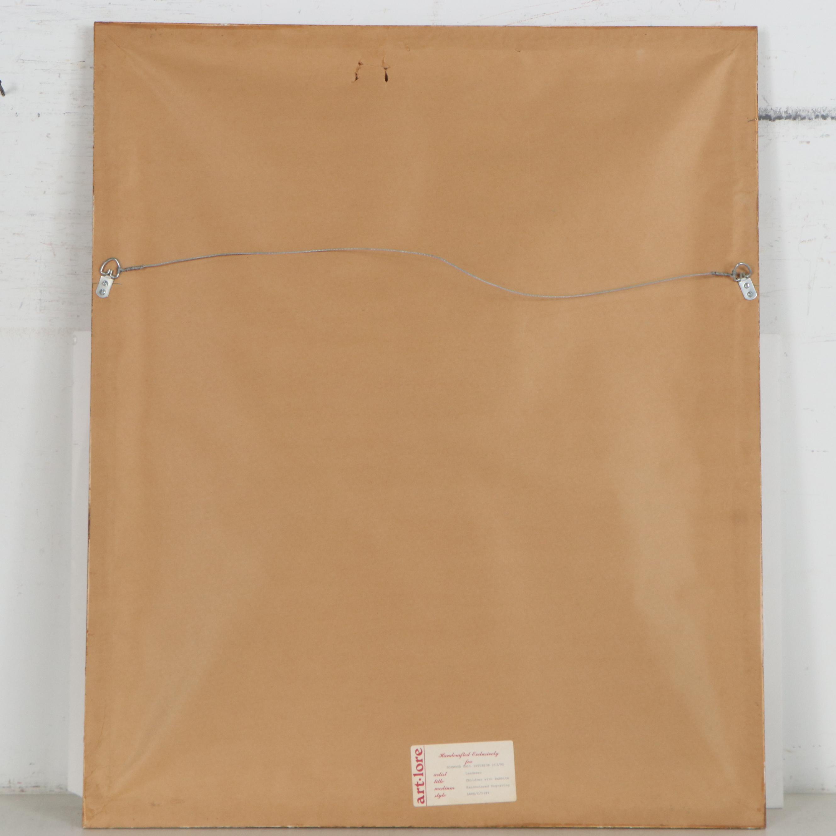 Alfred Lucas Intaglio Print after Edwin Landseer "Children and Rabbits ...