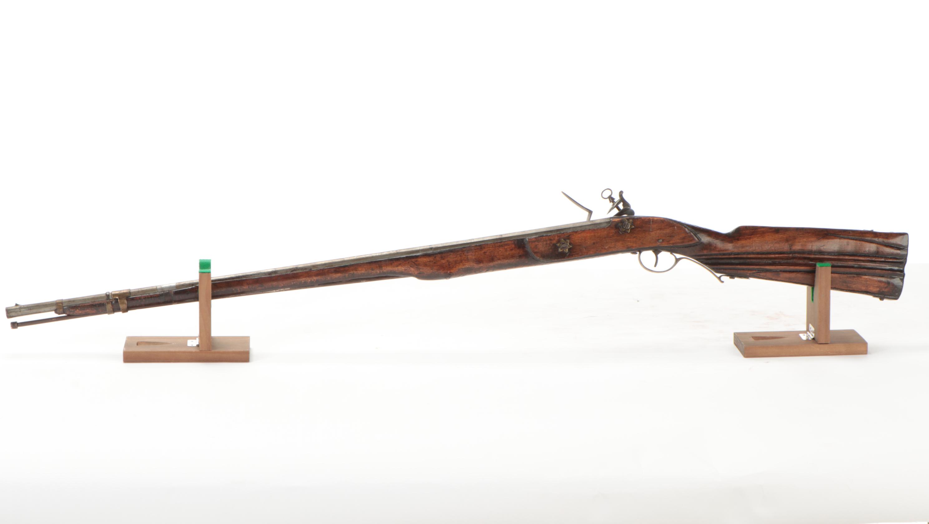 Portuguese Lazaro Lazarino Flintlock Musket with Ram Rod, Mid to Late ...